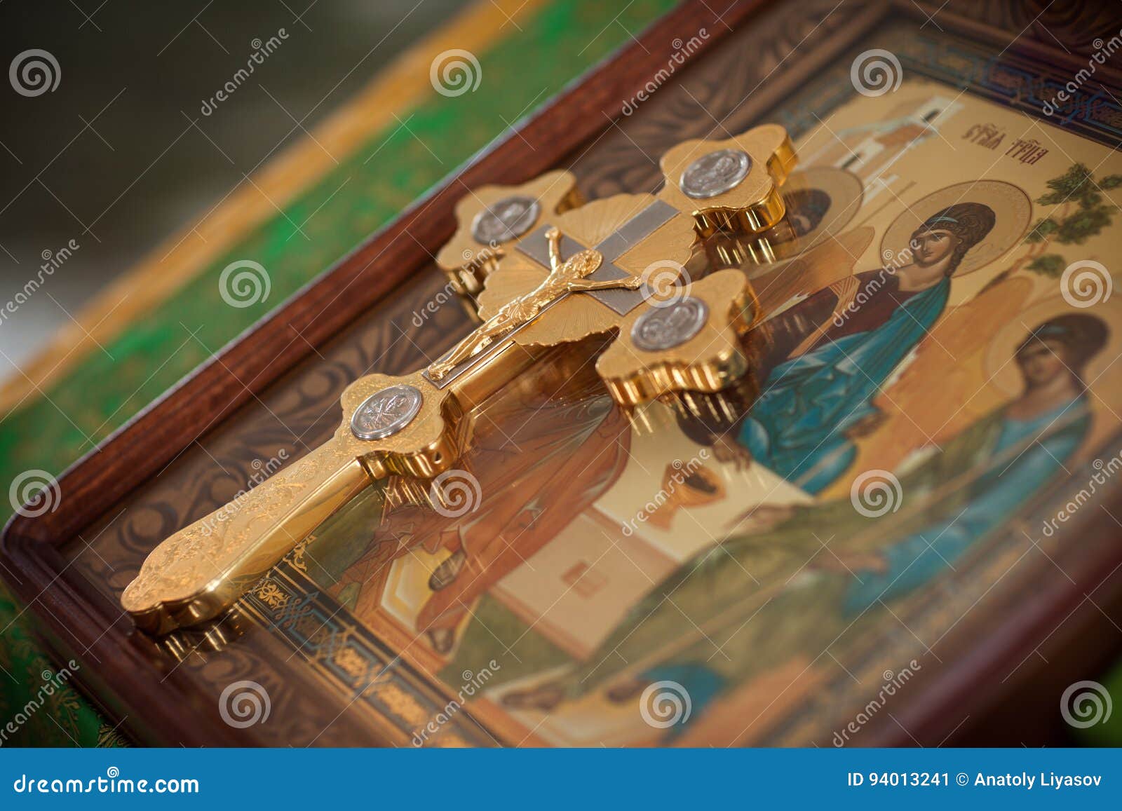 Orthodox Cross Isolated On Plain Black Background Royalty-Free Stock ...