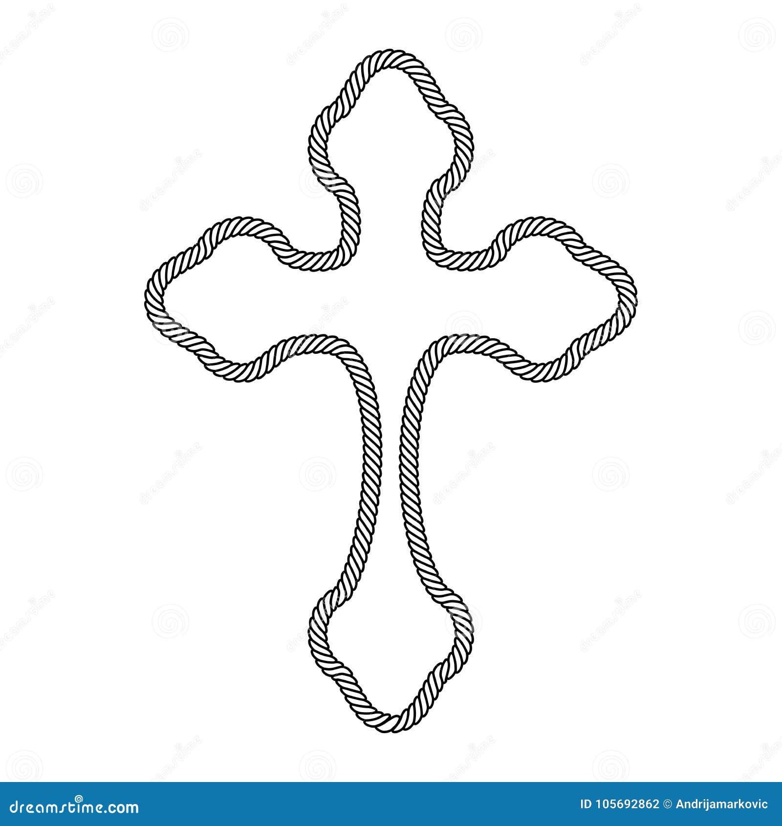 Orthodox Cross on the Ropes Stock Vector - Illustration of trust, rope ...