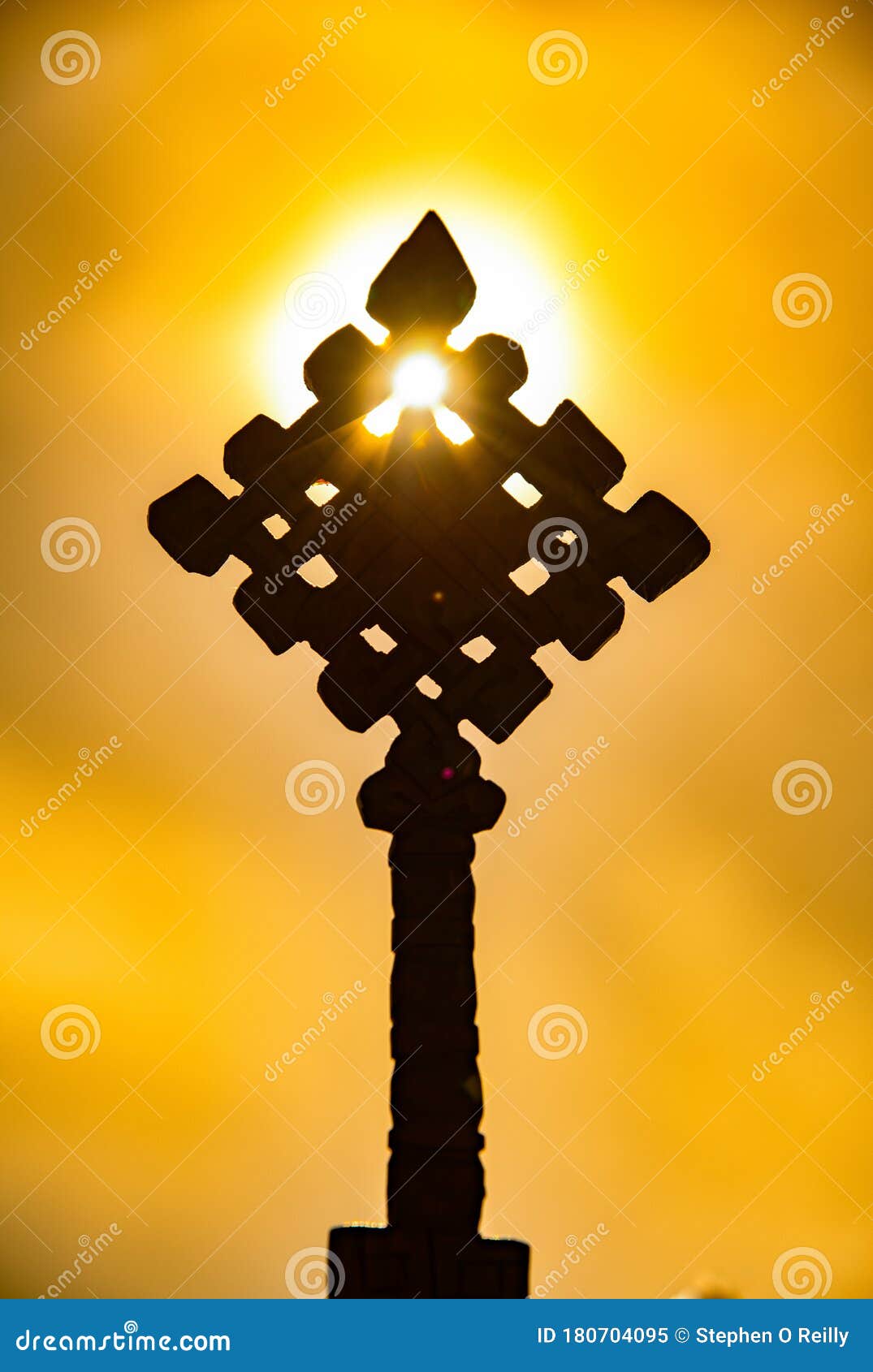 Orthodox Cross with the Sun Shining from Behind and Above Stock Image ...