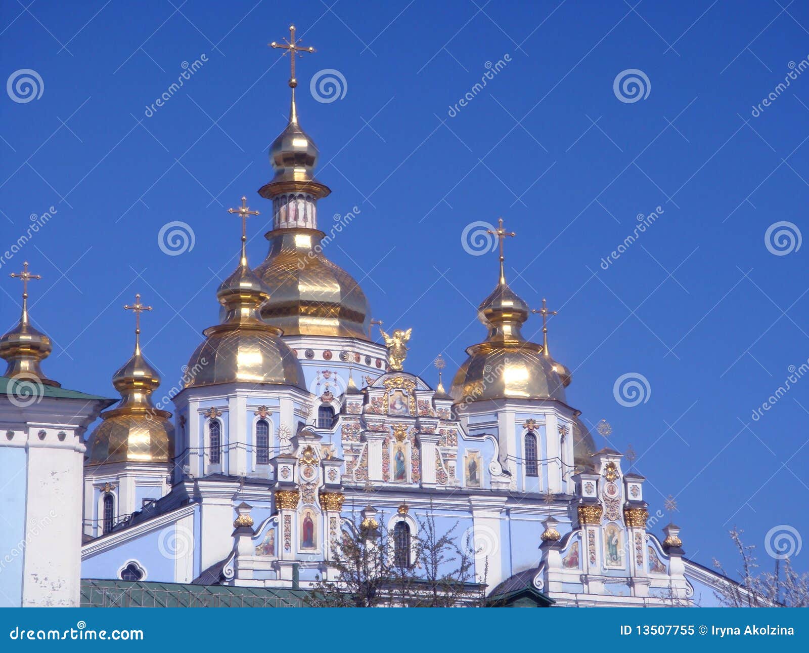 Orthodox Curch Over Blue Sky Background Stock Image - Image of ...