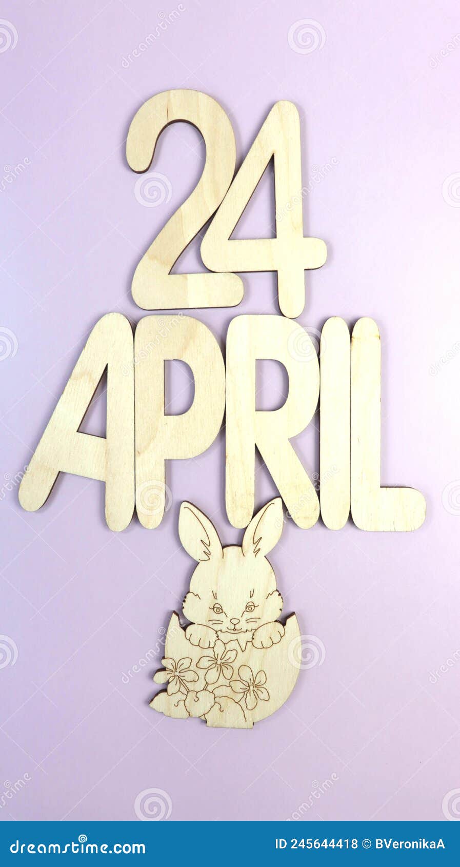 Orthodox Easter Date - April 24, Decorative Wooden Elements - Letters ...