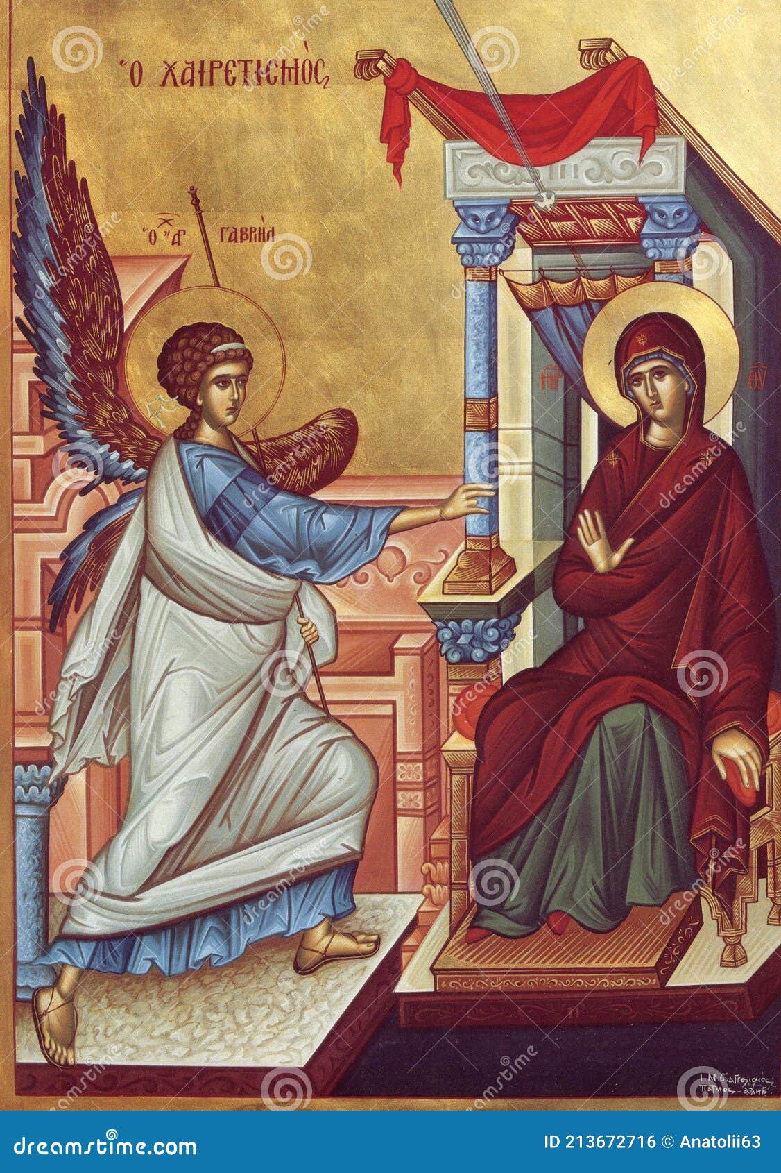 Orthodox Icon of the Byzantine Style Annunciation Editorial Photo ...