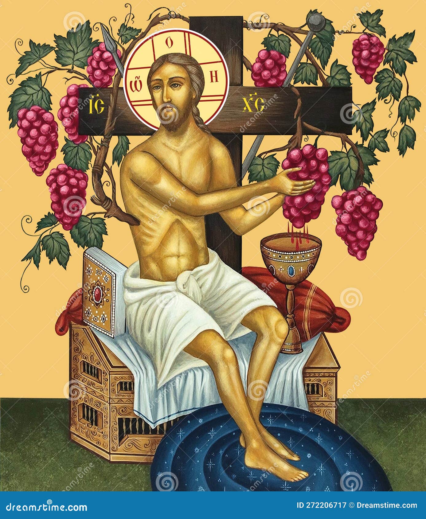 Orthodox Icon Jesus Christ - Vine Editorial Photography - Image of ...