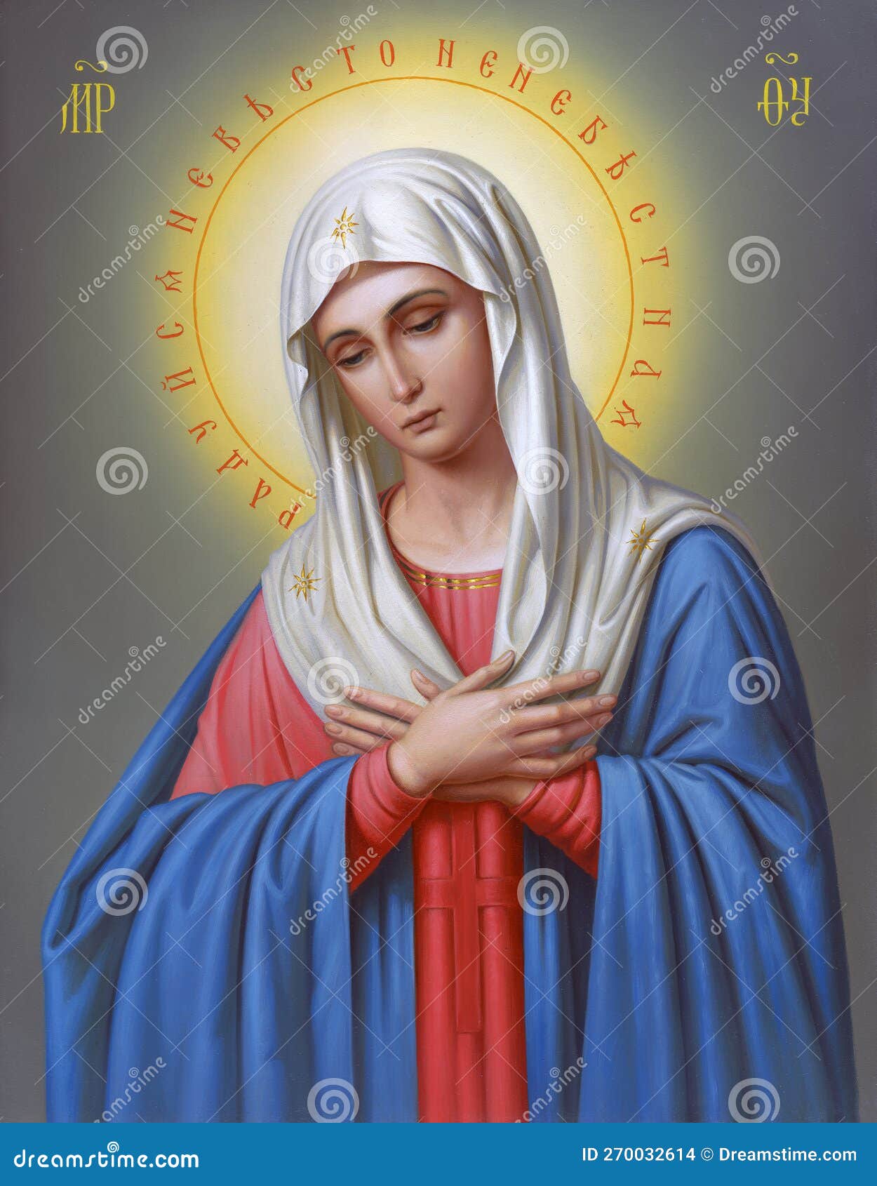 Orthodox Icon of the Mother of God Stock Illustration - Illustration of ...