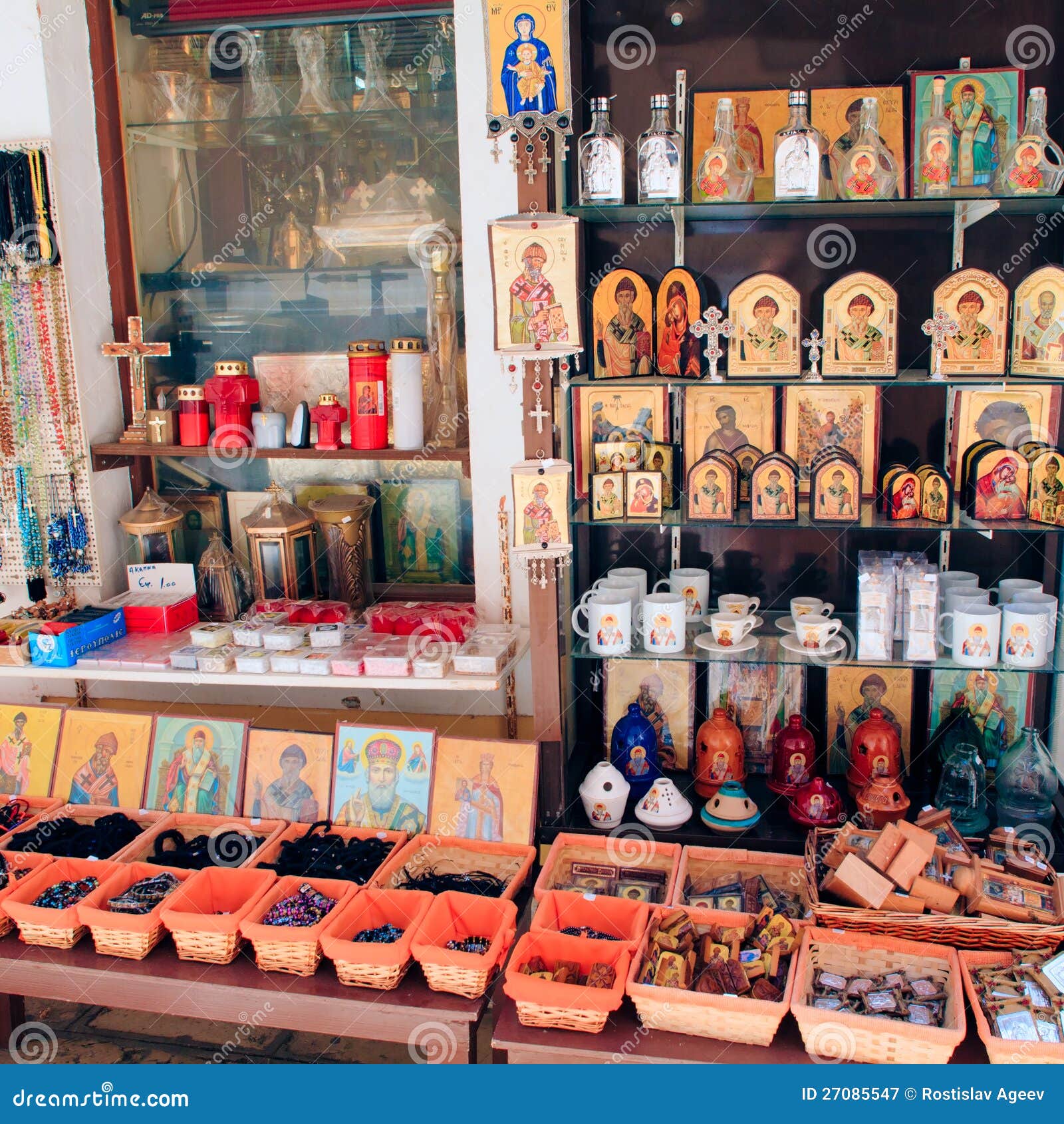 Orthodox Icons and Souvenirs Stock Image - Image of shop, ancient: 27085547