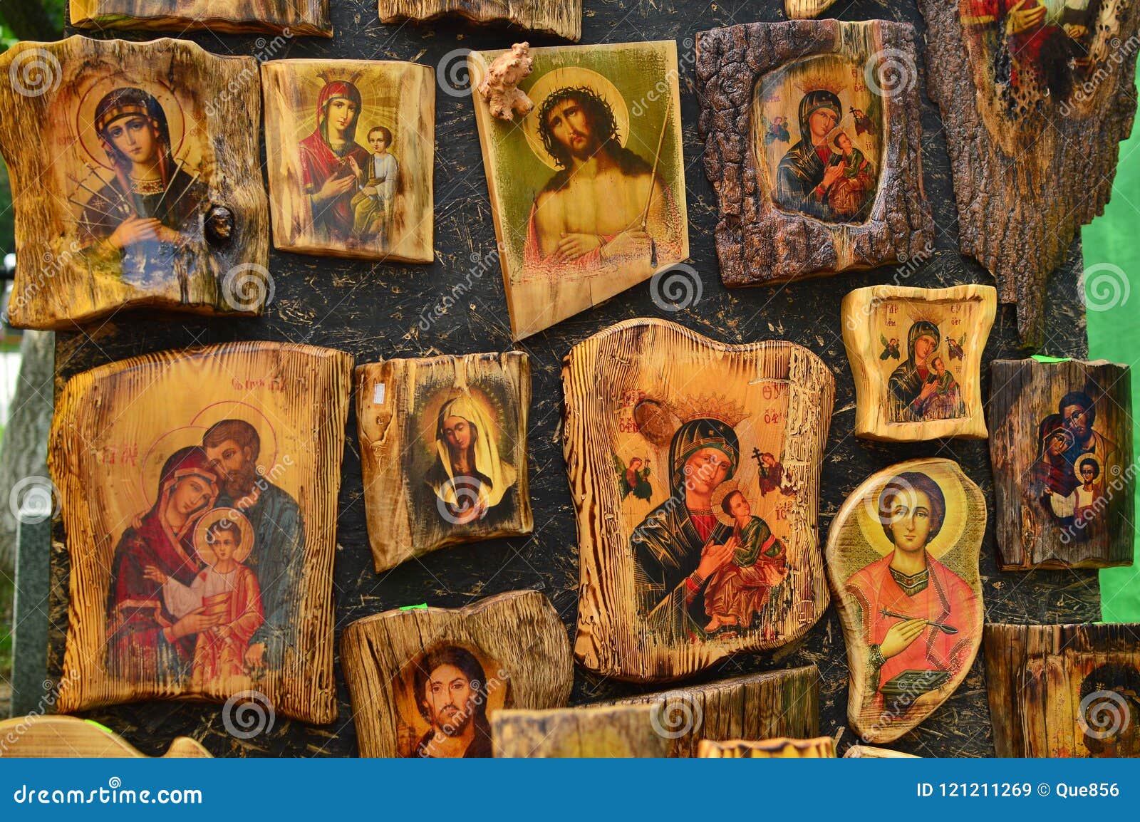 Icons on the tree stock image. Image of jesus, tree - 121211269