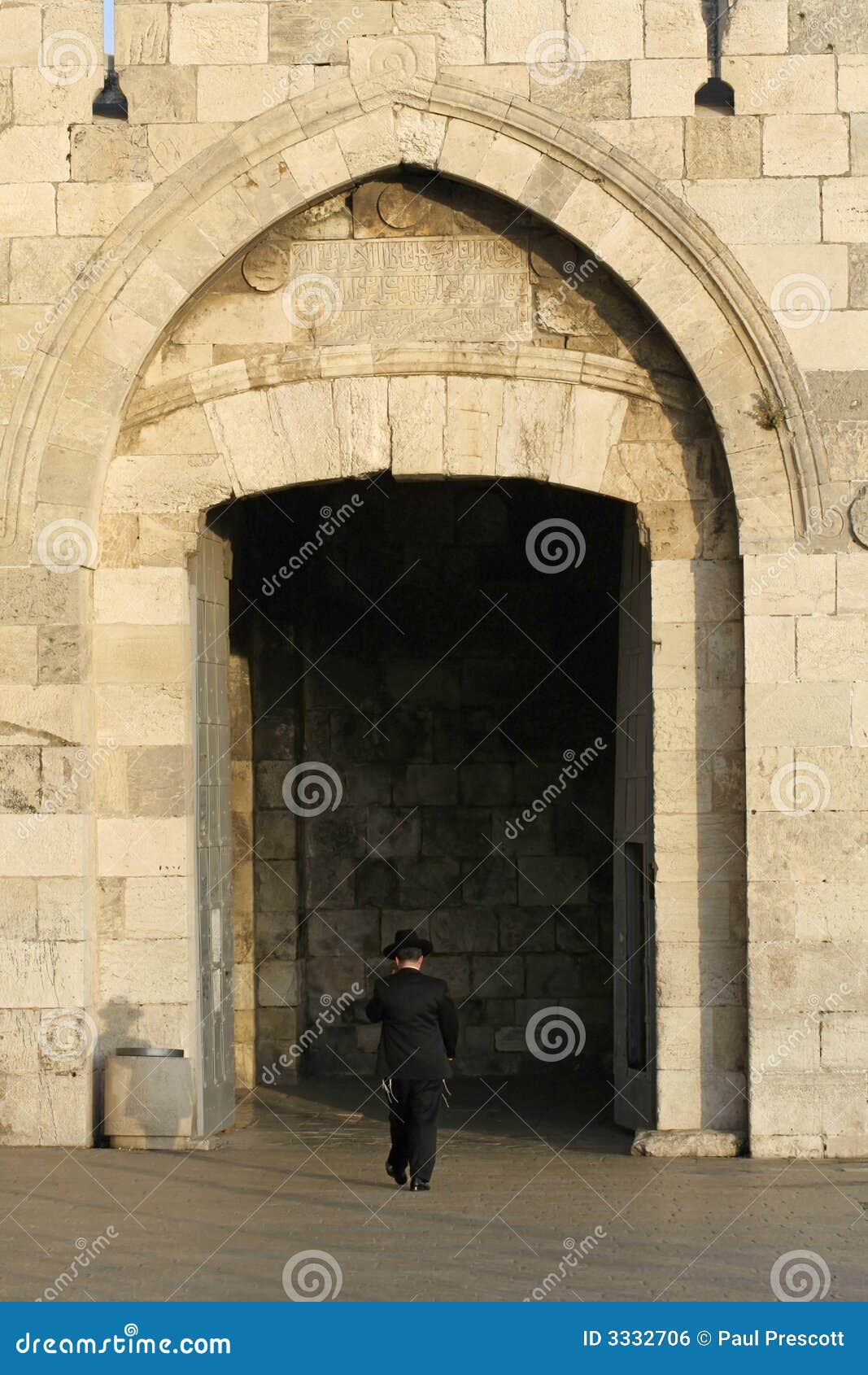 Orthodox at the jaffa gate stock photo. Image of judaic - 3332706
