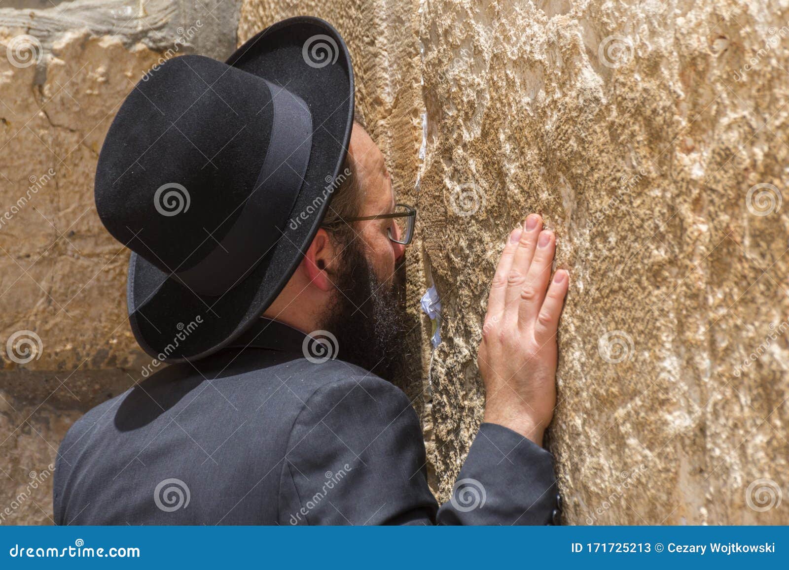 Orthodox Jewish Man Praying Inside the Synagogue at the Western Wall ... Orthodox Jewish Man Praying Inside the Synagogue at the Western Wall ...
