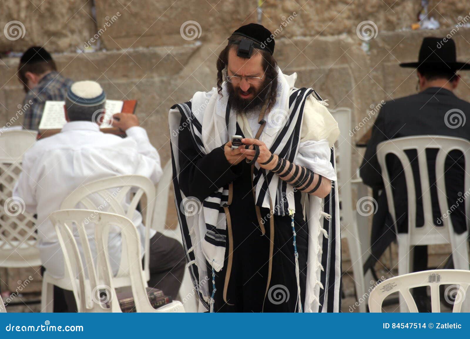Orthodox Man Prayers at Western Wall of Jerusalem Editorial Stock Image ...