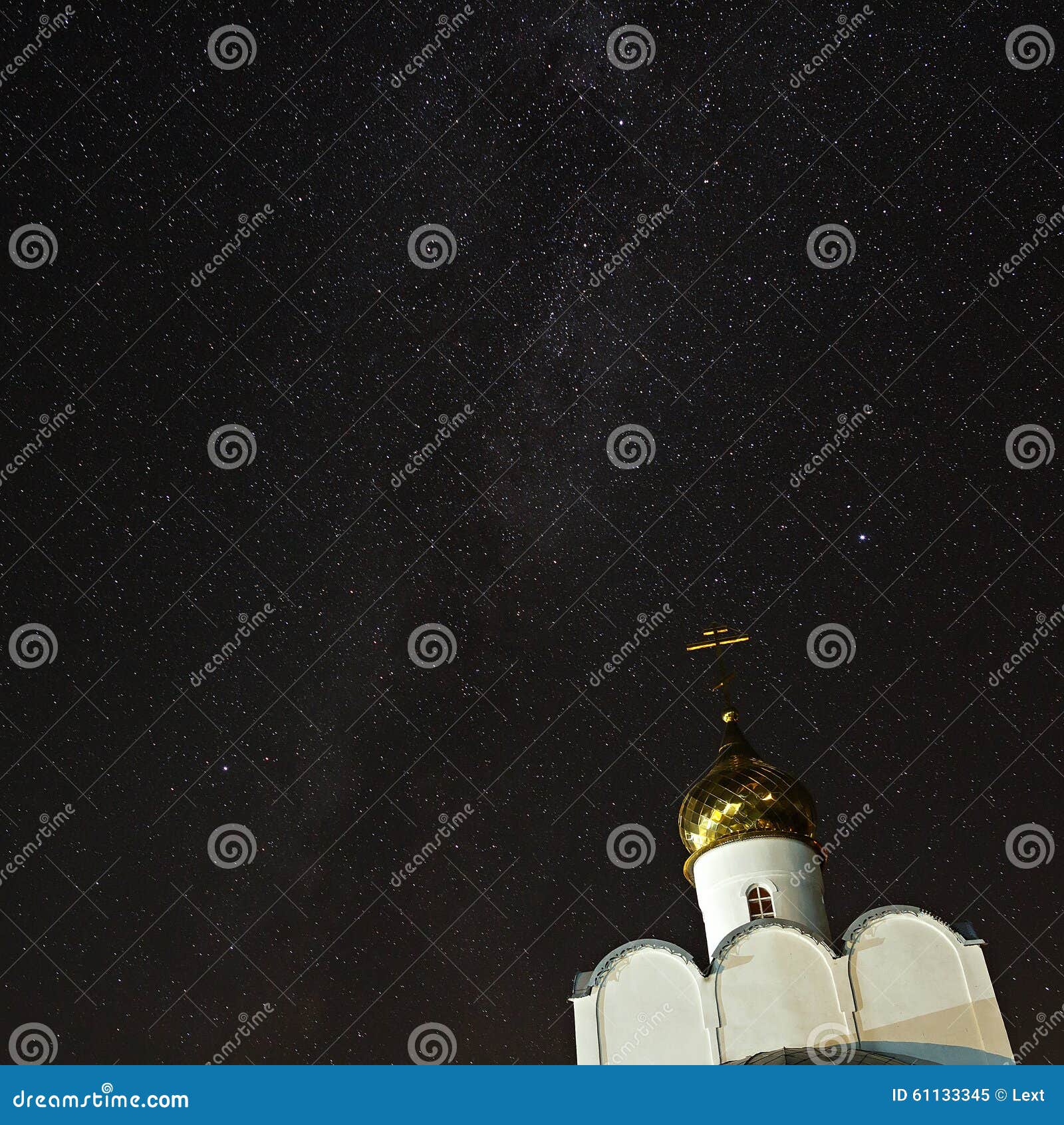 Orthodox Monastery on the Background Stars in the Night Sky. Stock ...