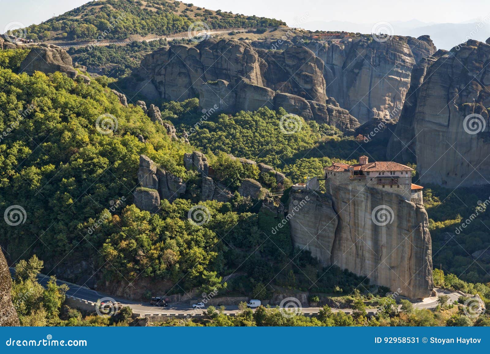 Orthodox Monastery of Rousanou in Meteora, Greece Stock Image - Image ...