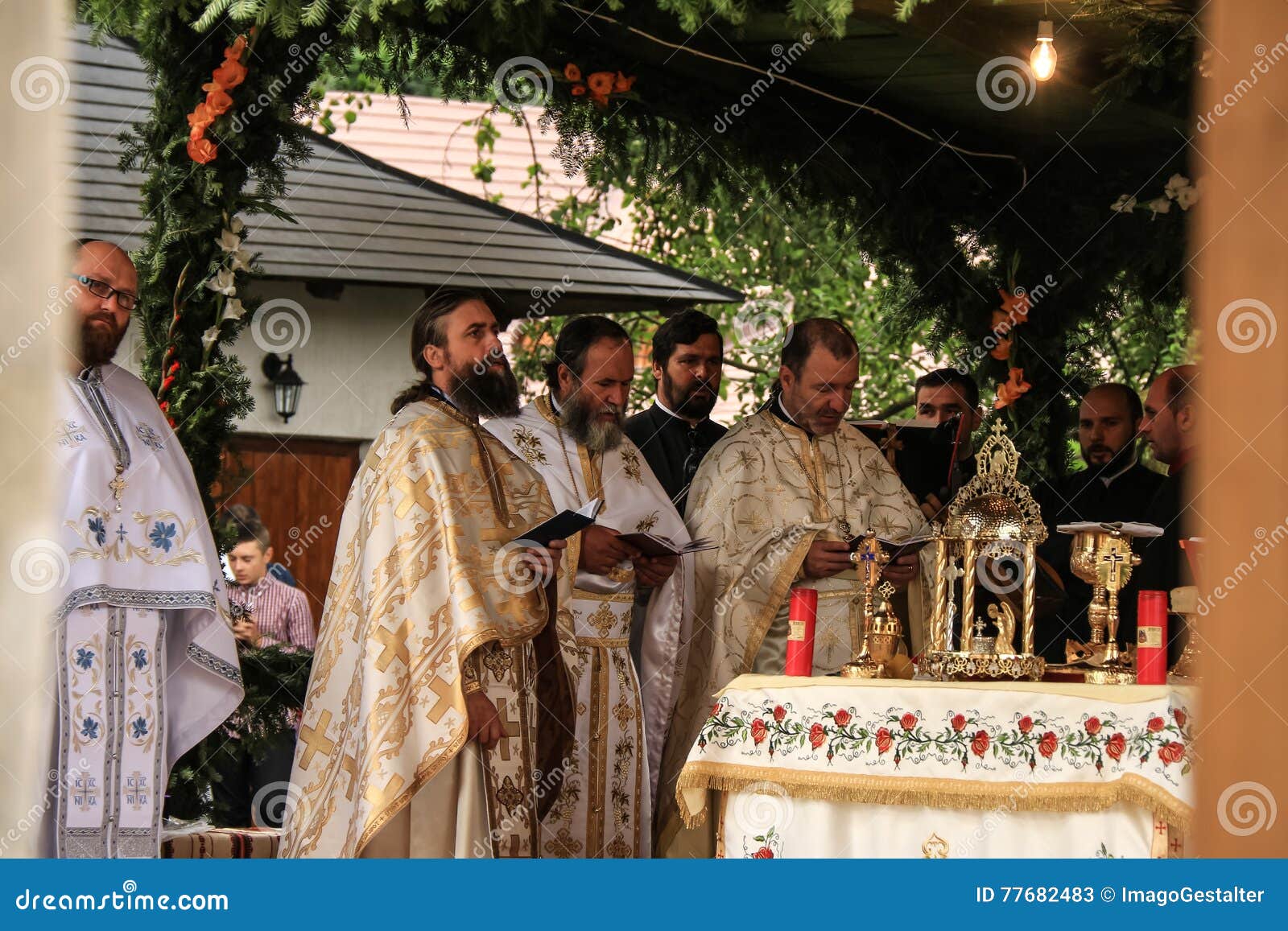 Orthodox open air mass editorial stock photo. Image of praying - 77682483