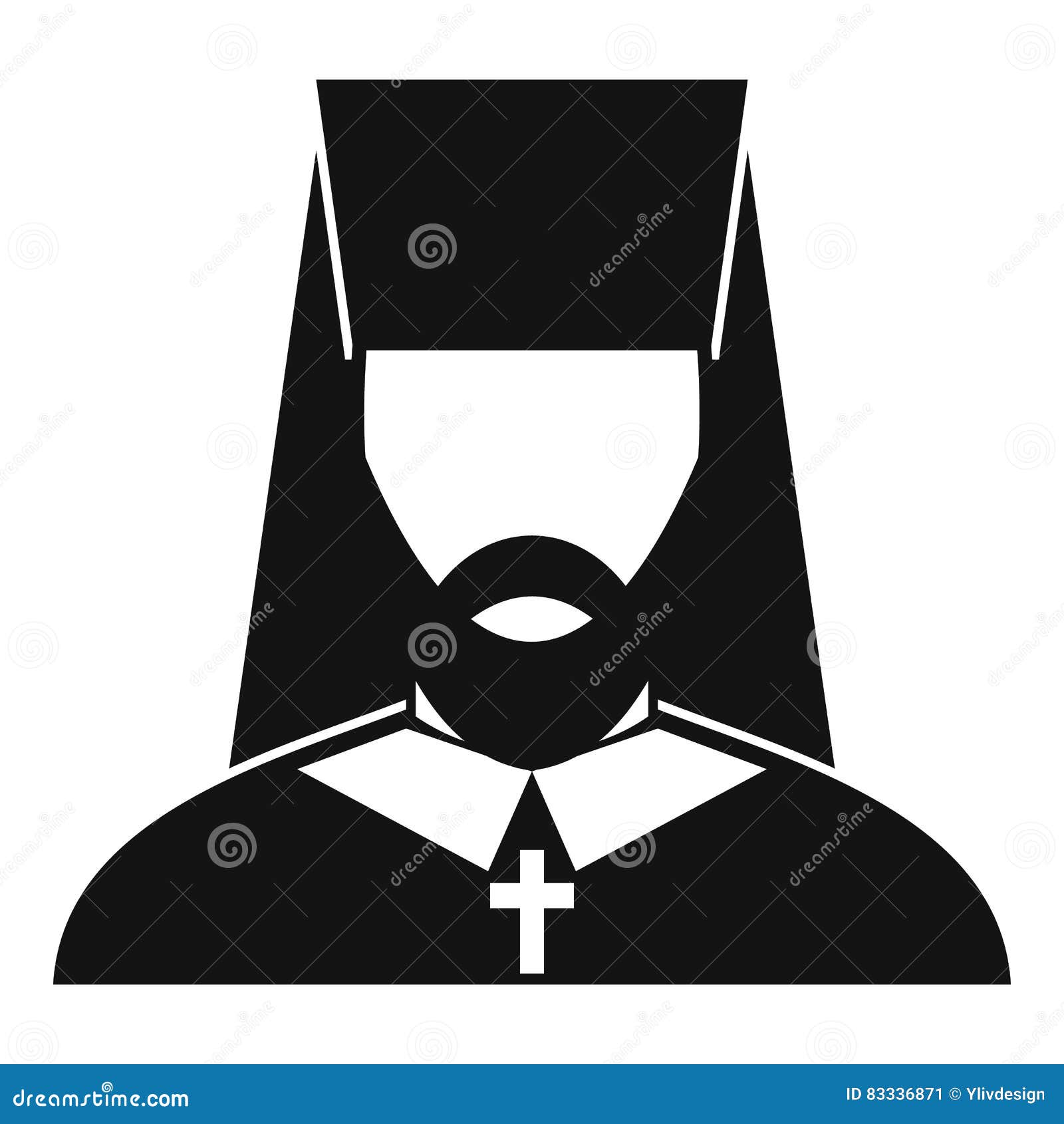 Priest Icon In Flat Style Isolated On White Background. Funeral ...