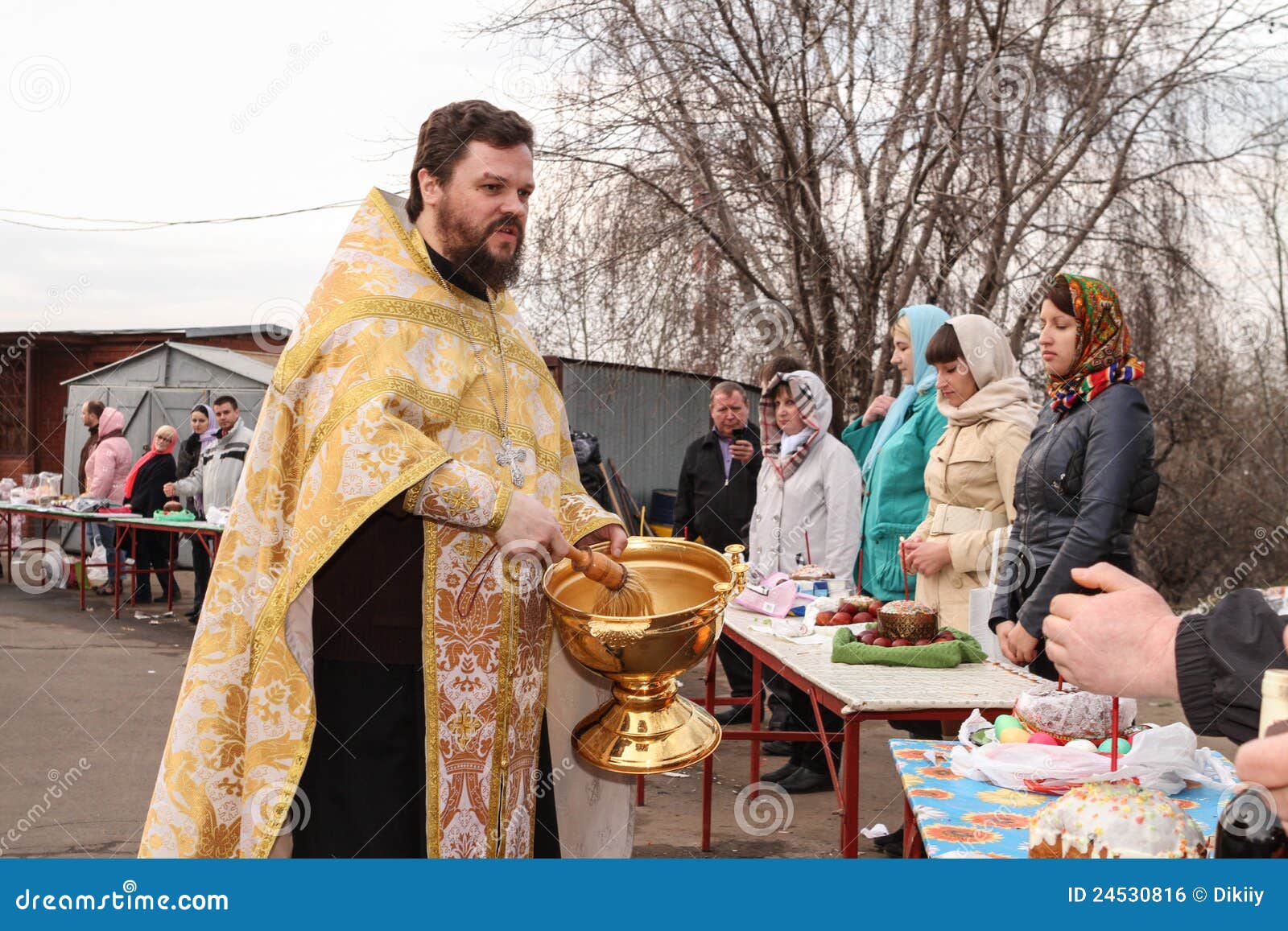 Orthodox Priest Spatter the Holy Water Editorial Photo - Image of ...