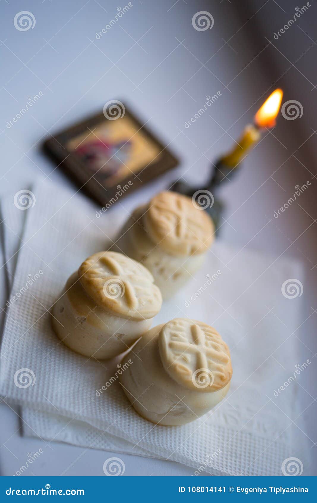 Orthodox Prosphora on a Napkin Stock Image - Image of traditional ...