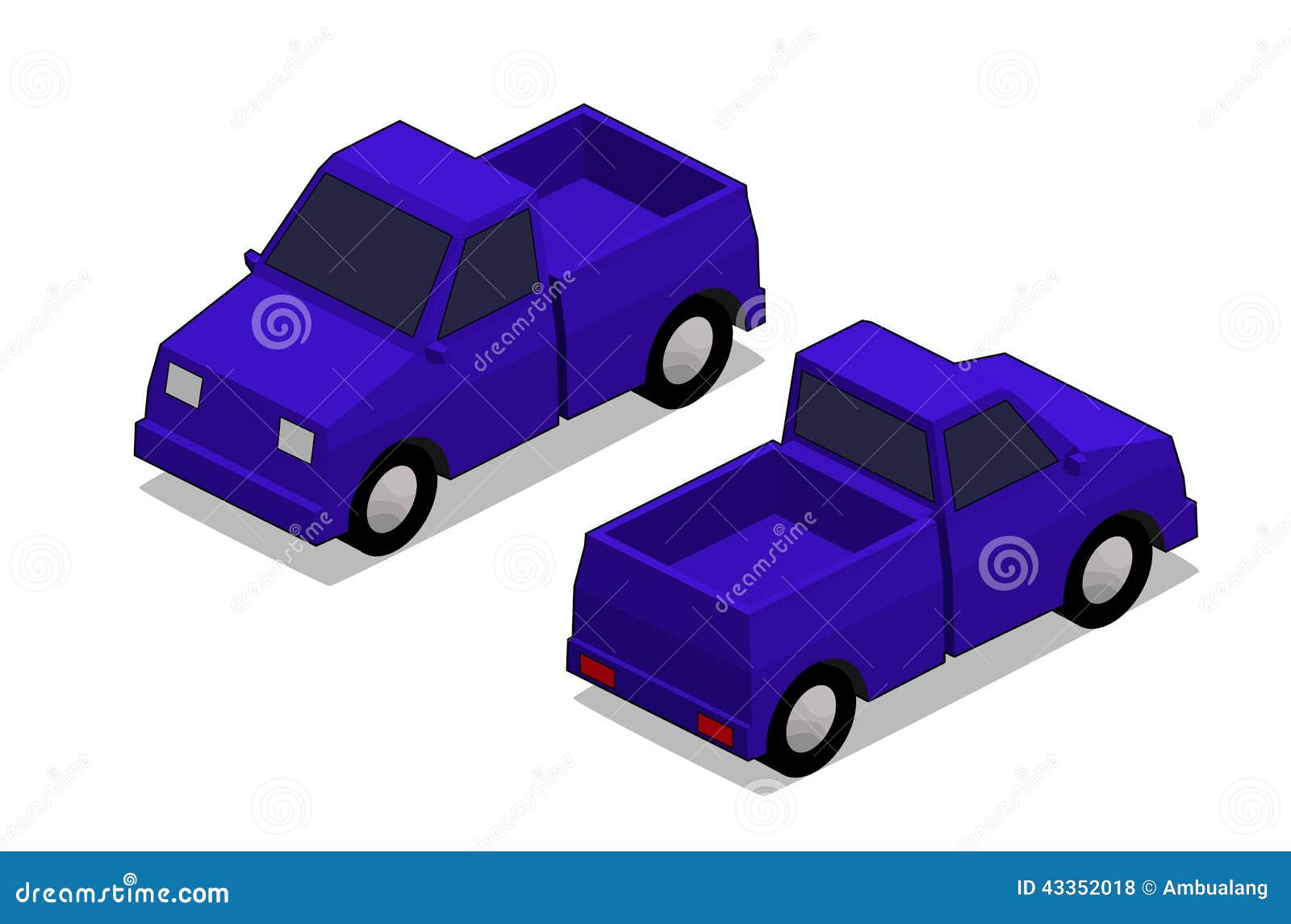 Orthographic blue truck stock vector. Illustration of background - 43352018