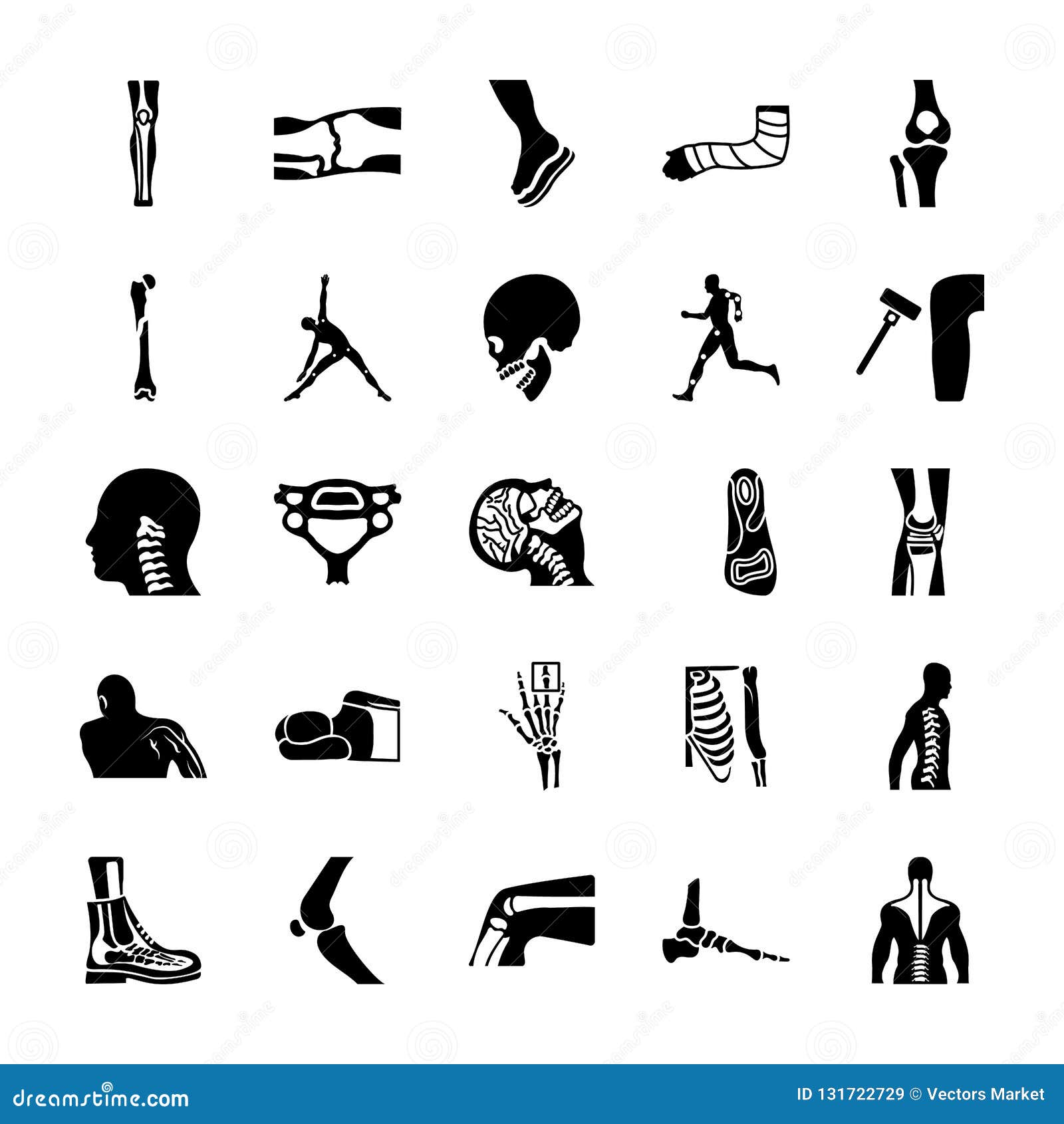 Orthopedic Solid Vectors Set Stock Illustration - Illustration of foot ...