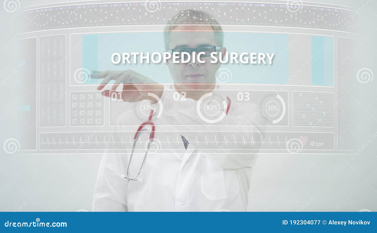 ORTHOPEDIC SURGERY Tab and a Doctor in Front of a Modern Medical ...