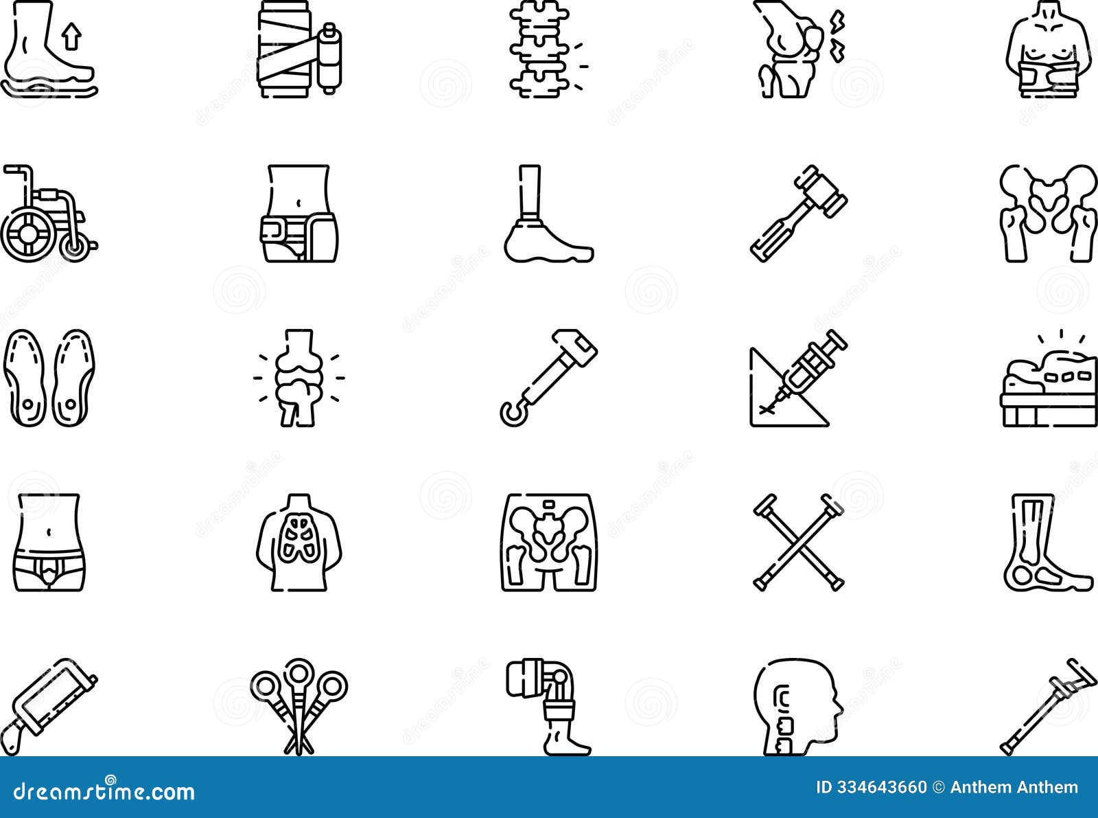Orthopedics Icons Collection is a Vector Illustration with Editable ...