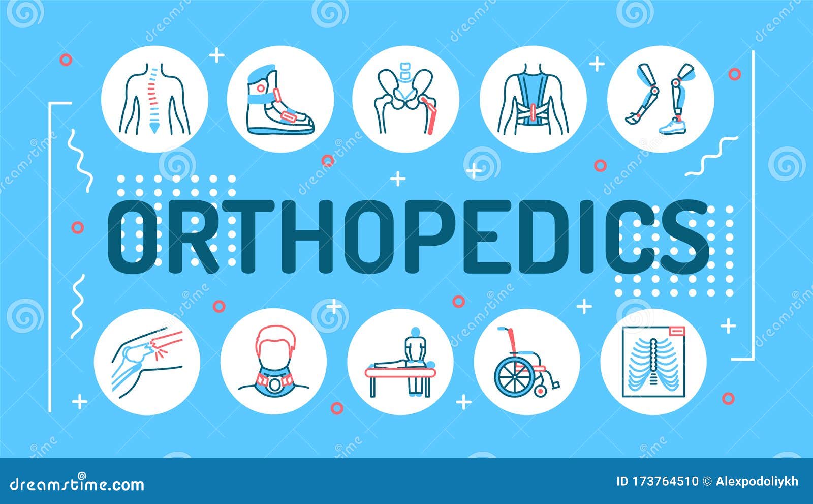 Orthopedics Linear Icons Collection Set In Circle Vector Illustration ... Orthopedics Linear Icons Collection Set In Circle Vector Illustration ...