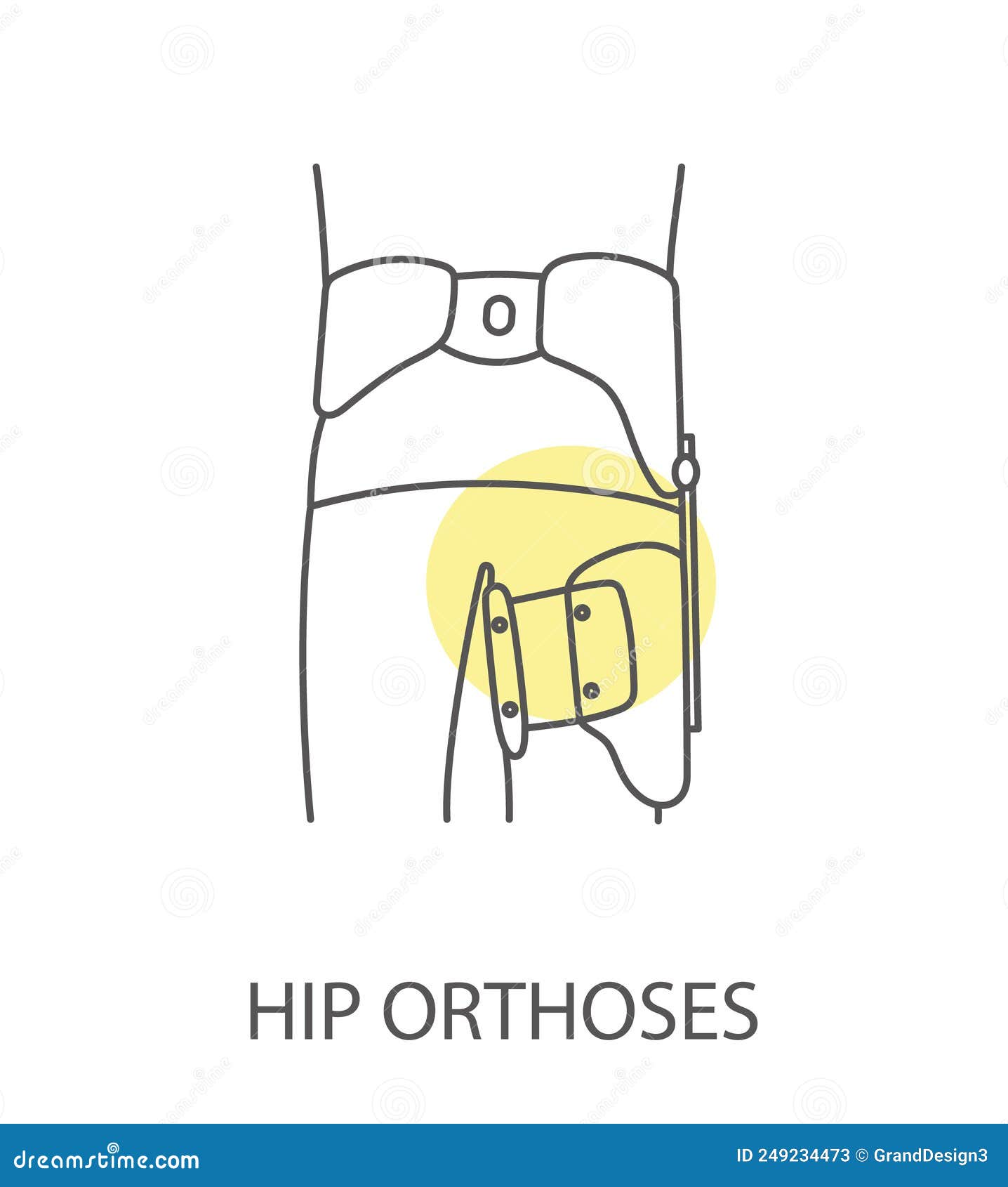Orthosis Hip Icon in Vector, Linear Illustration Hip Stock Vector ...
