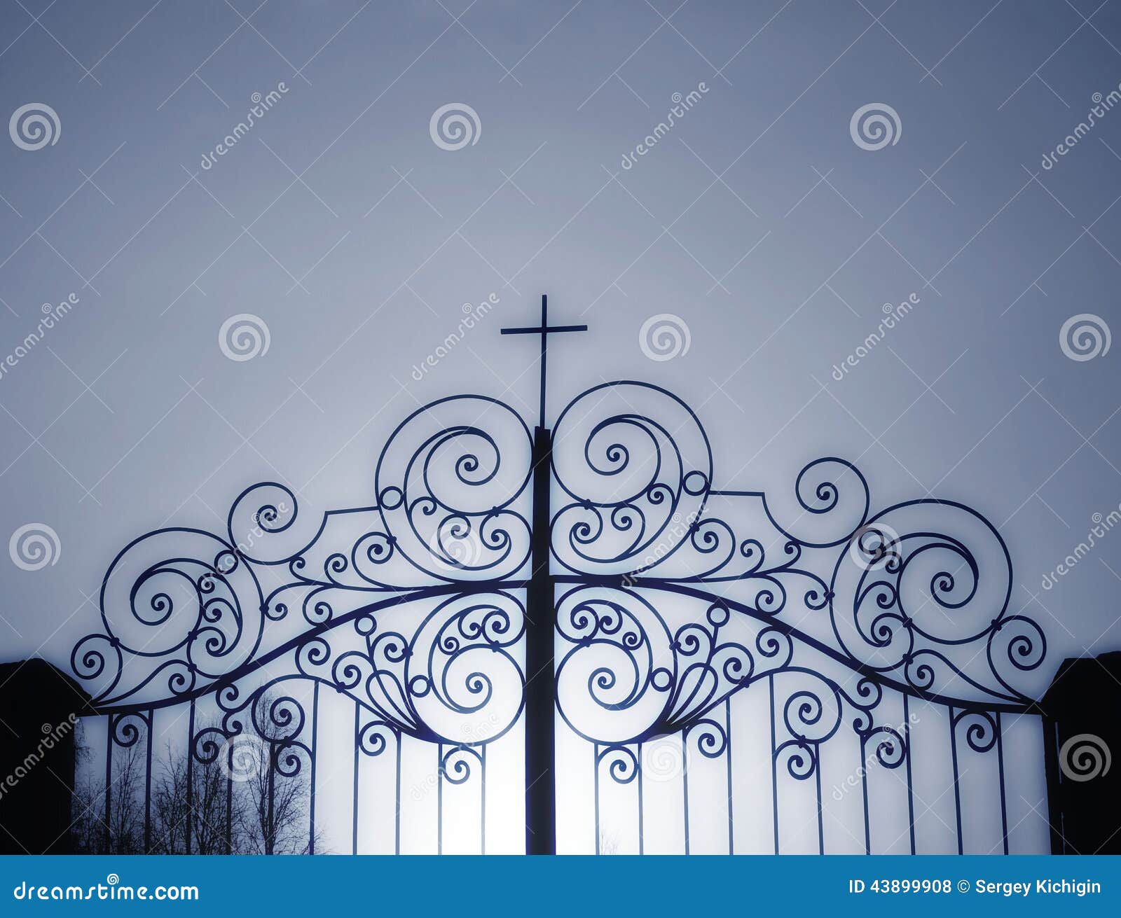 Ortodox cross on the gates stock photo. Image of night - 43899908