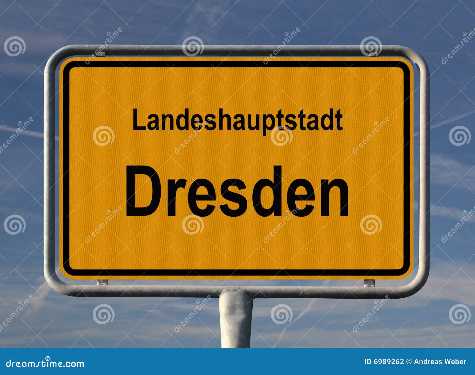 Ortsschild Landeshauptstadt Dresden Stock Photo - Image of dresden ...