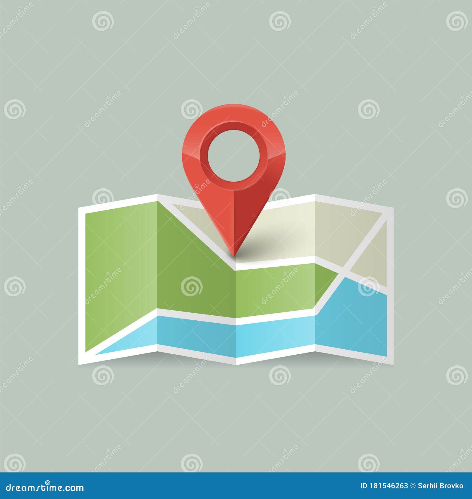 Ortszeichen Kartensymbol Mit Pin Pointer Vector-Illustration Vektor ...