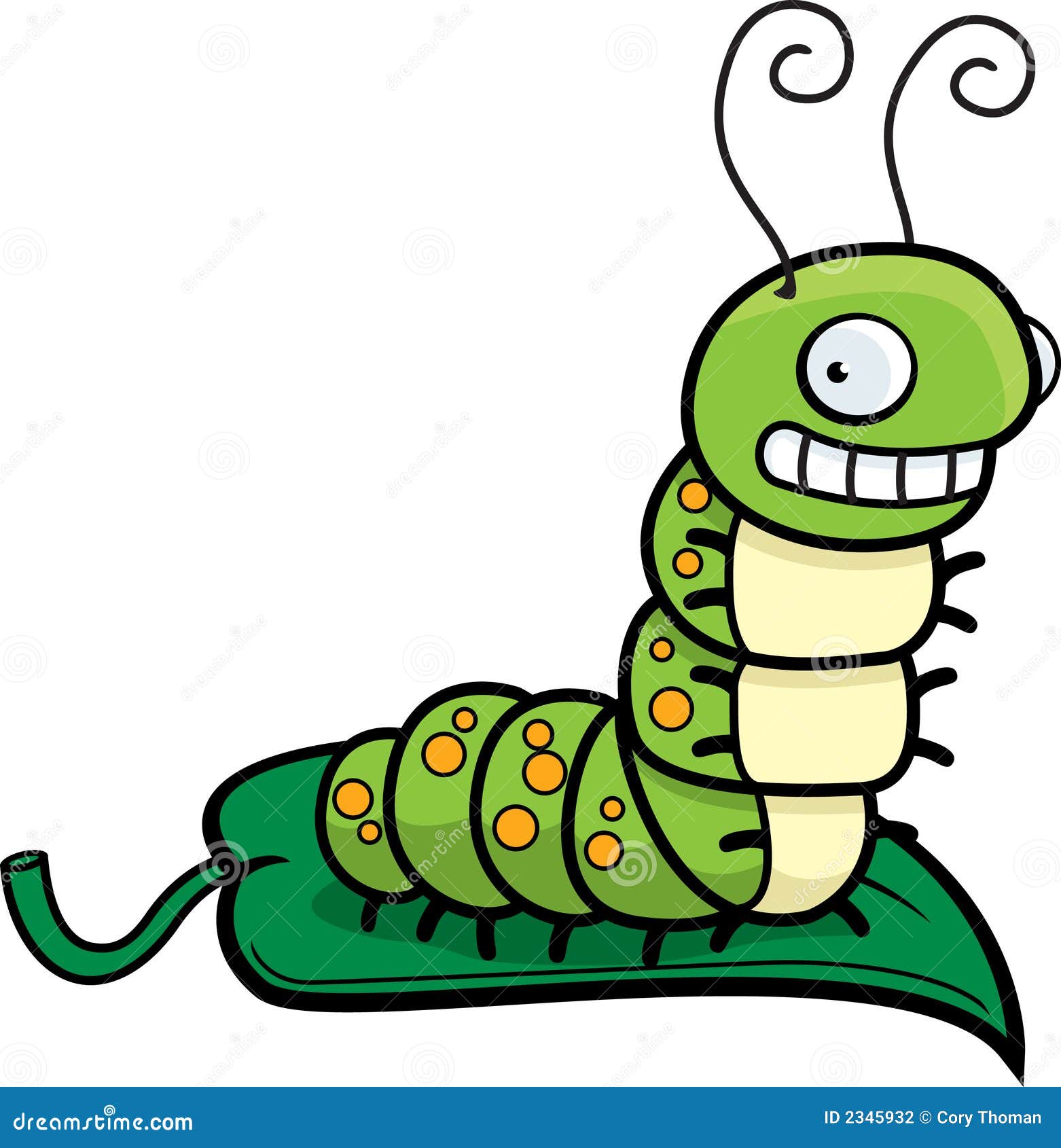 Oruga ilustración del vector. Ilustración de feliz, hoja - 2345932