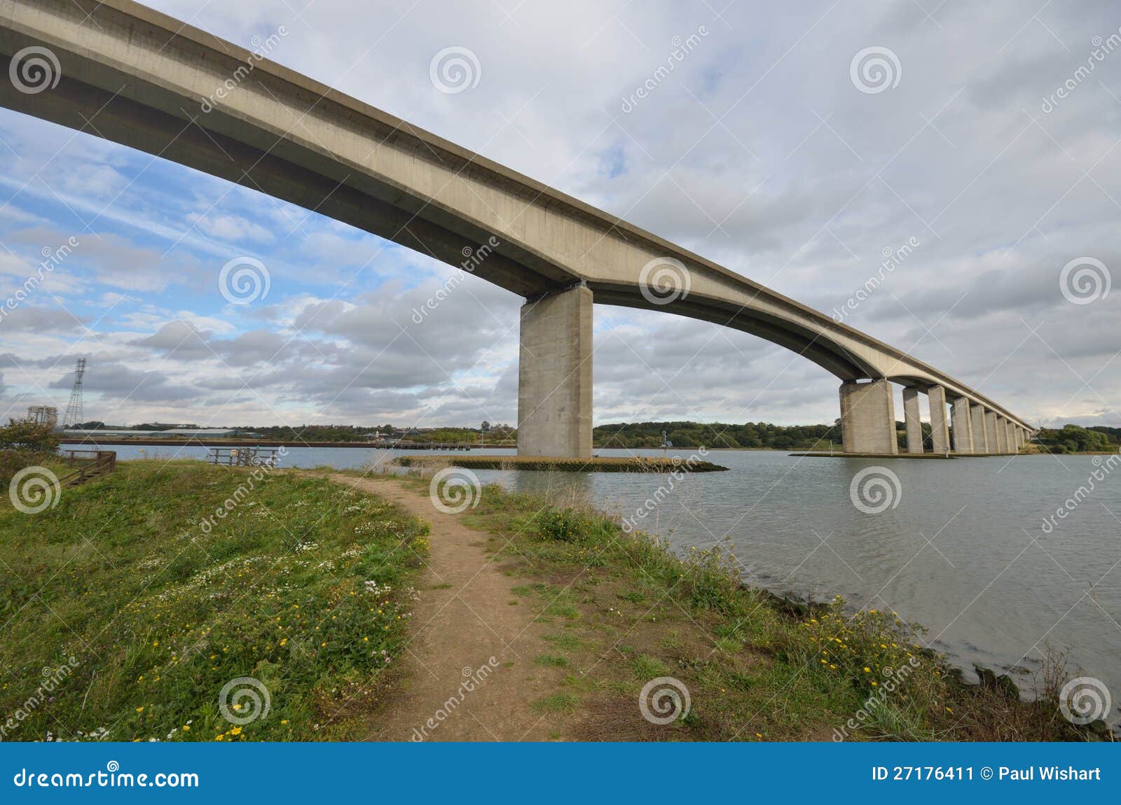 Orwell Bridge with Path stock image. Image of infrastructure - 27176411