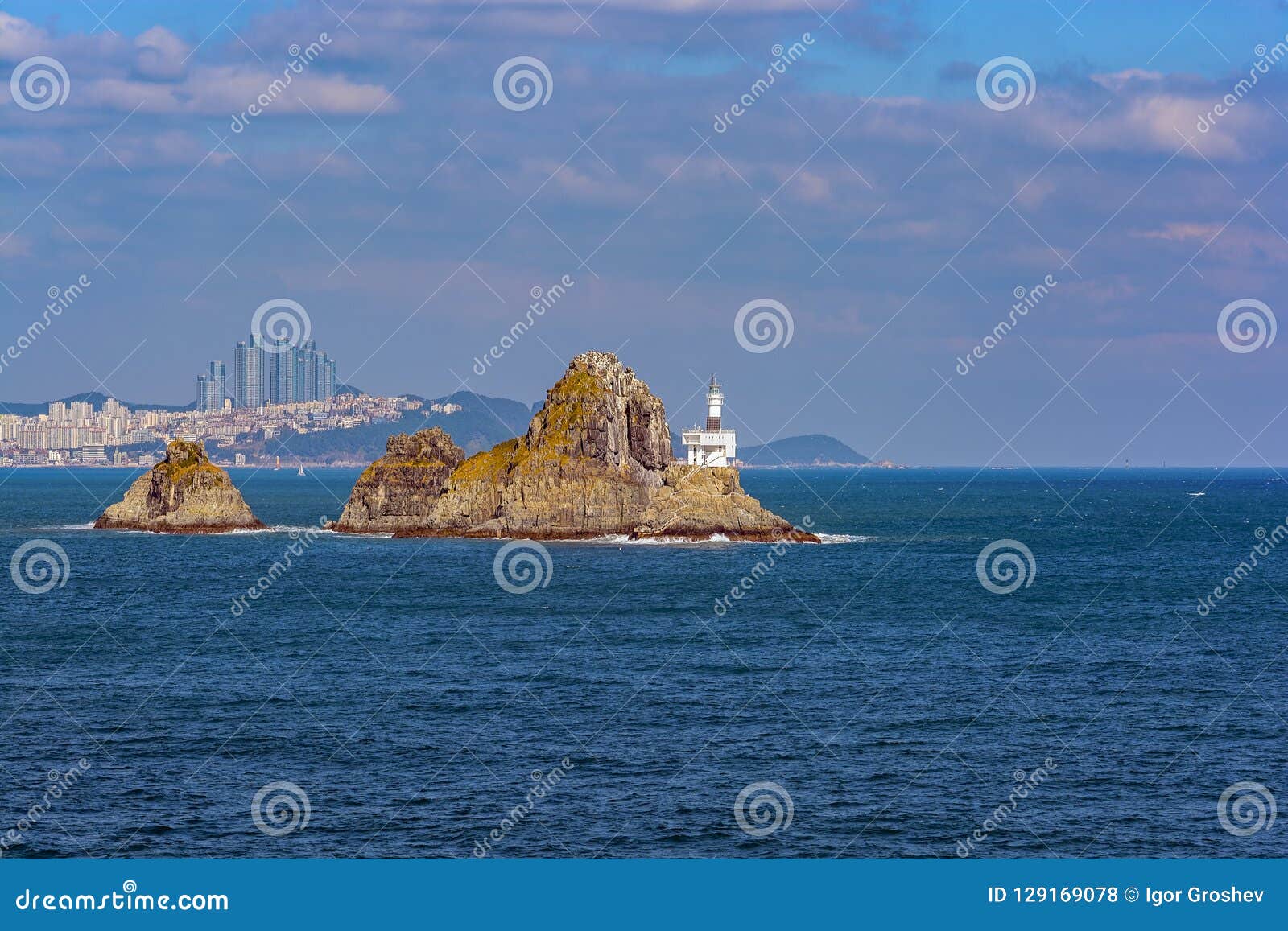 Oryukdo Lighthouse. Busan, South Korea Stock Photo - Image of landscape ...