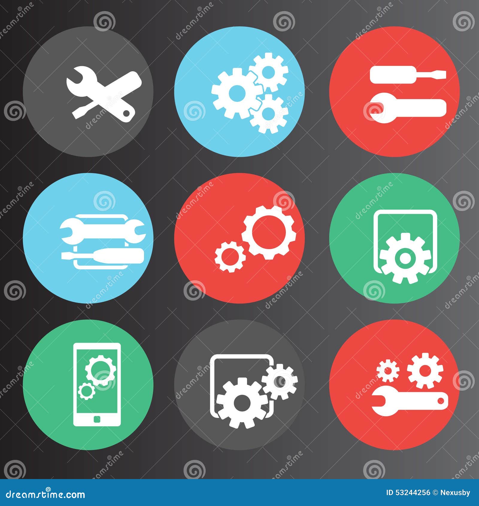 Os ícones Dos Ajustes Ajustaram 2 Ilustração do Vetor - Ilustração de ...