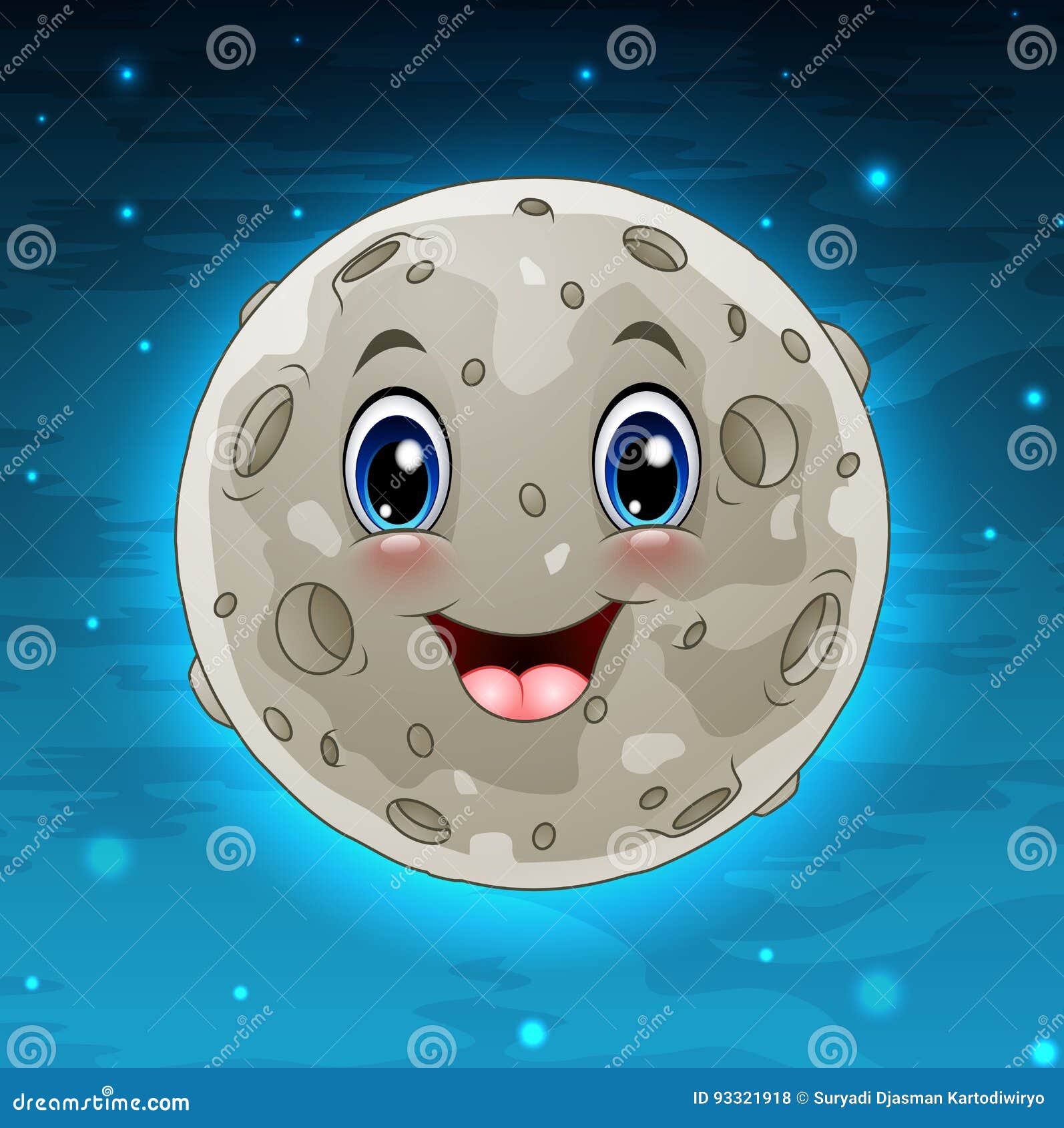 Os Desenhos Animados Brancos Da Lua Com Protagonizam No Céu Ilustração ...