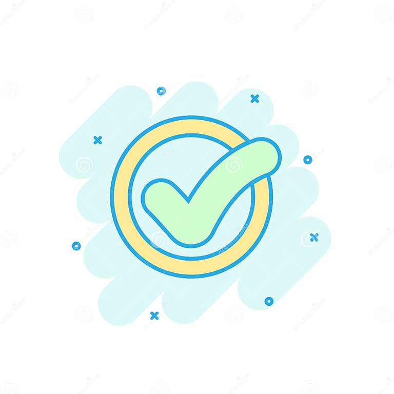 Os Desenhos Animados Coloriram O ícone Da Marca De Verificação No ... Os Desenhos Animados Coloriram O ícone Da Marca De Verificação No ...