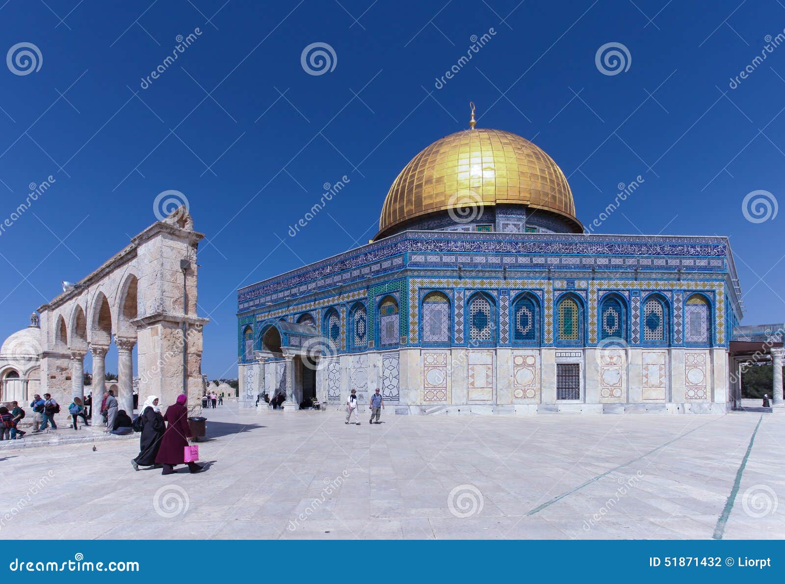 Os DOM Da Rocha No Temple Mount Fotografia Editorial - Imagem de azul ...