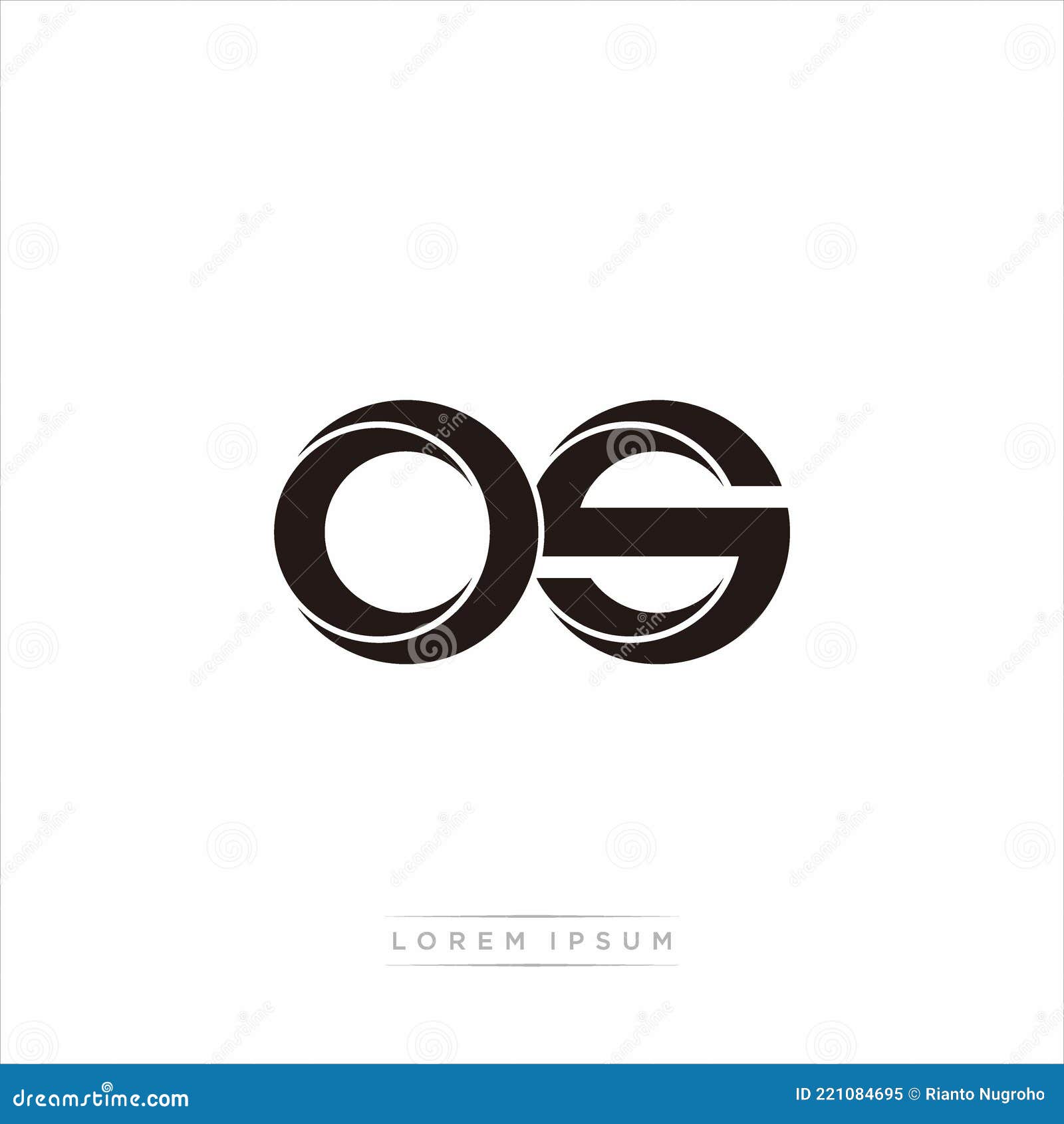 Os Initial Letter Split Lowercase Modern Monogram Linked Outline ...