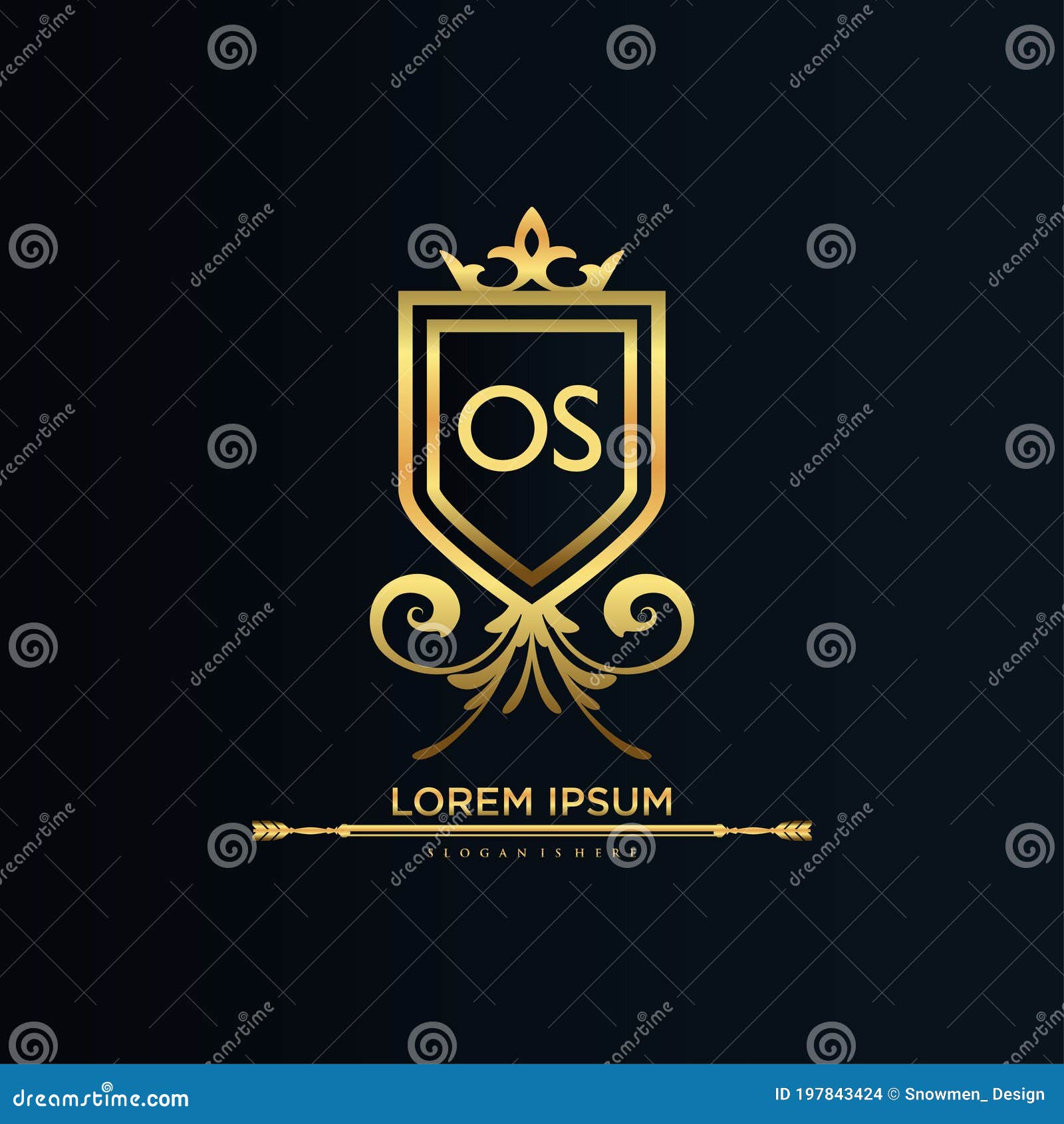 OS Letter Initial with Royal Template.elegant with Crown Logo Vector ...