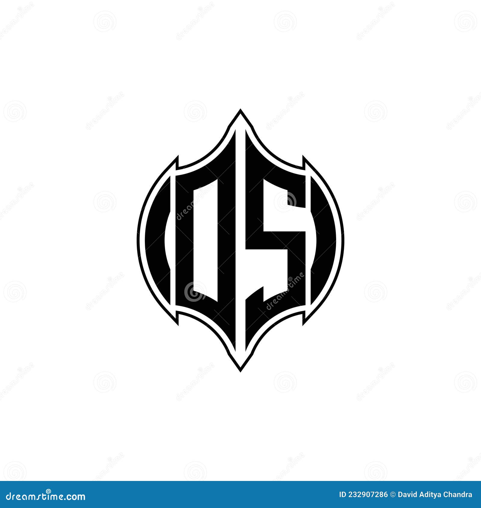 OS Logo Monogram Geometric Shield Shape Style Stock Vector ...