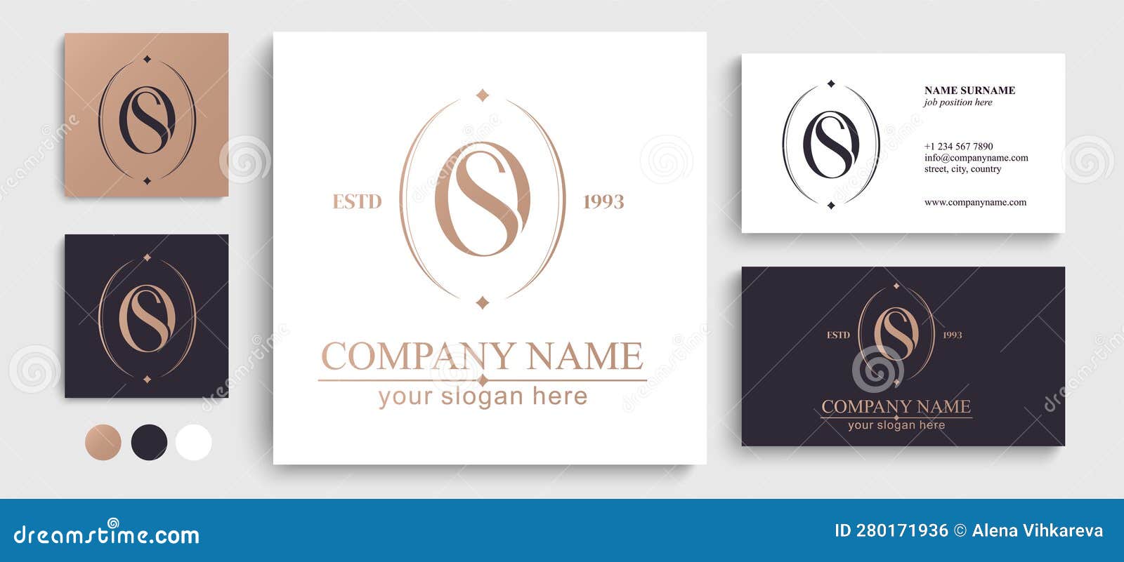 OS Logo or so Monogram. OS Letter Logo Template Elements. Personal ...