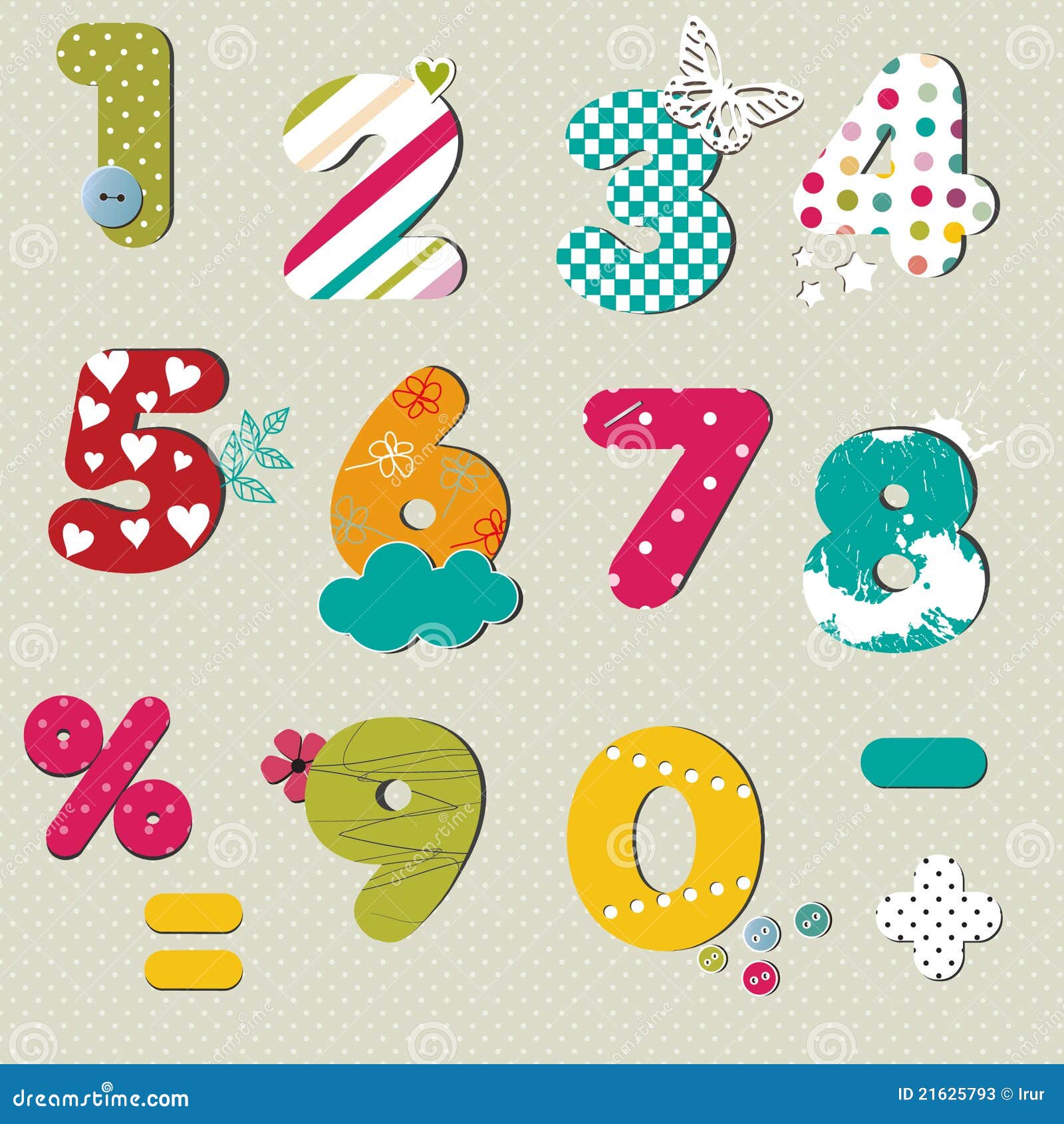 Os Números Coloridos Ajustaram-se Ilustração do Vetor - Ilustração de ...