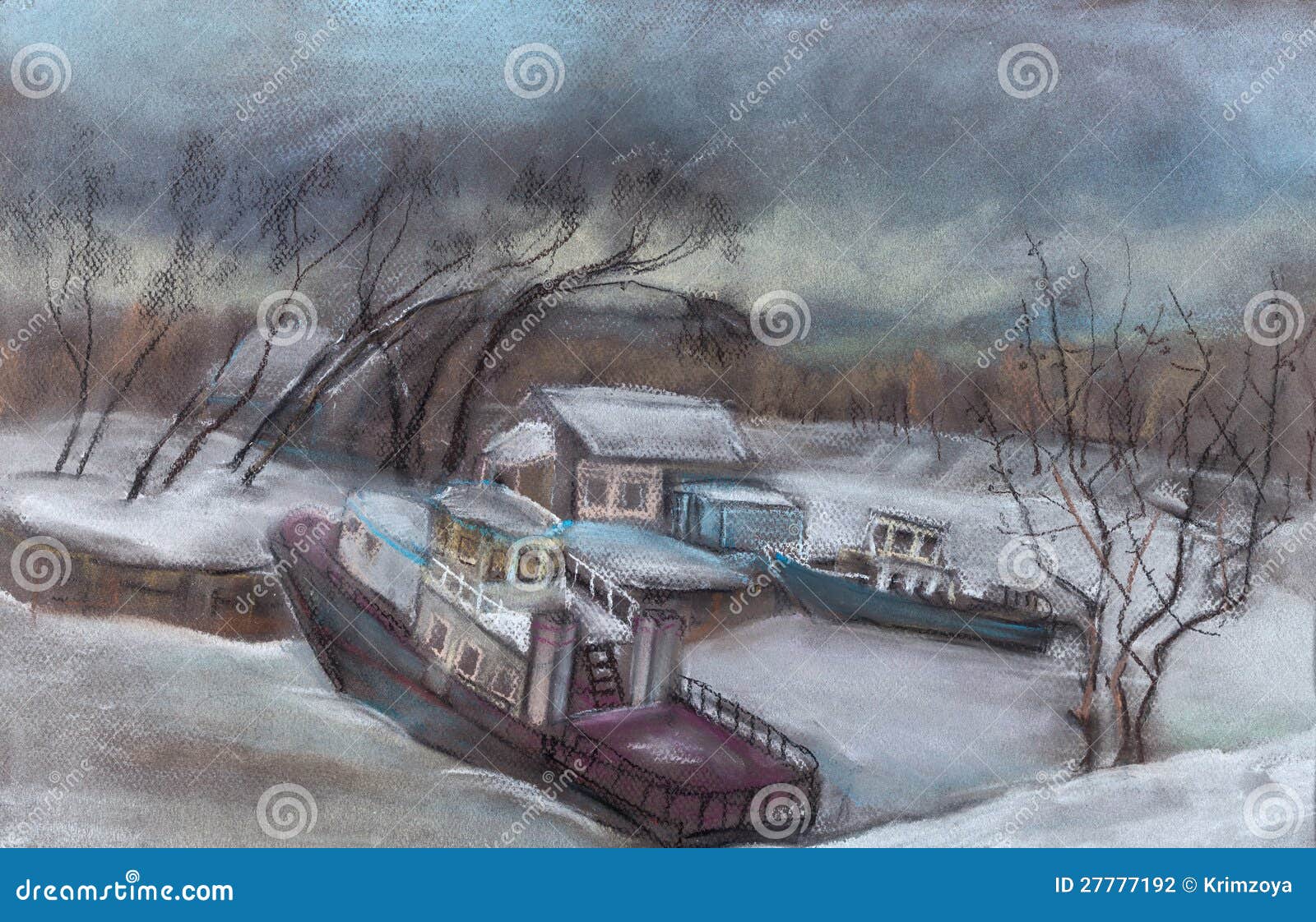 Os Navios No Gelo a Um Captiveiro Foto de Stock - Imagem de desenhado ...