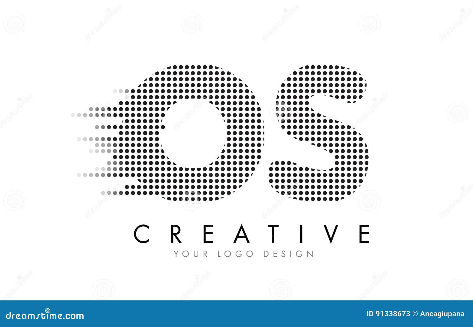 OS O S Letter Logo with Black Dots and Trails. Stock Vector ...