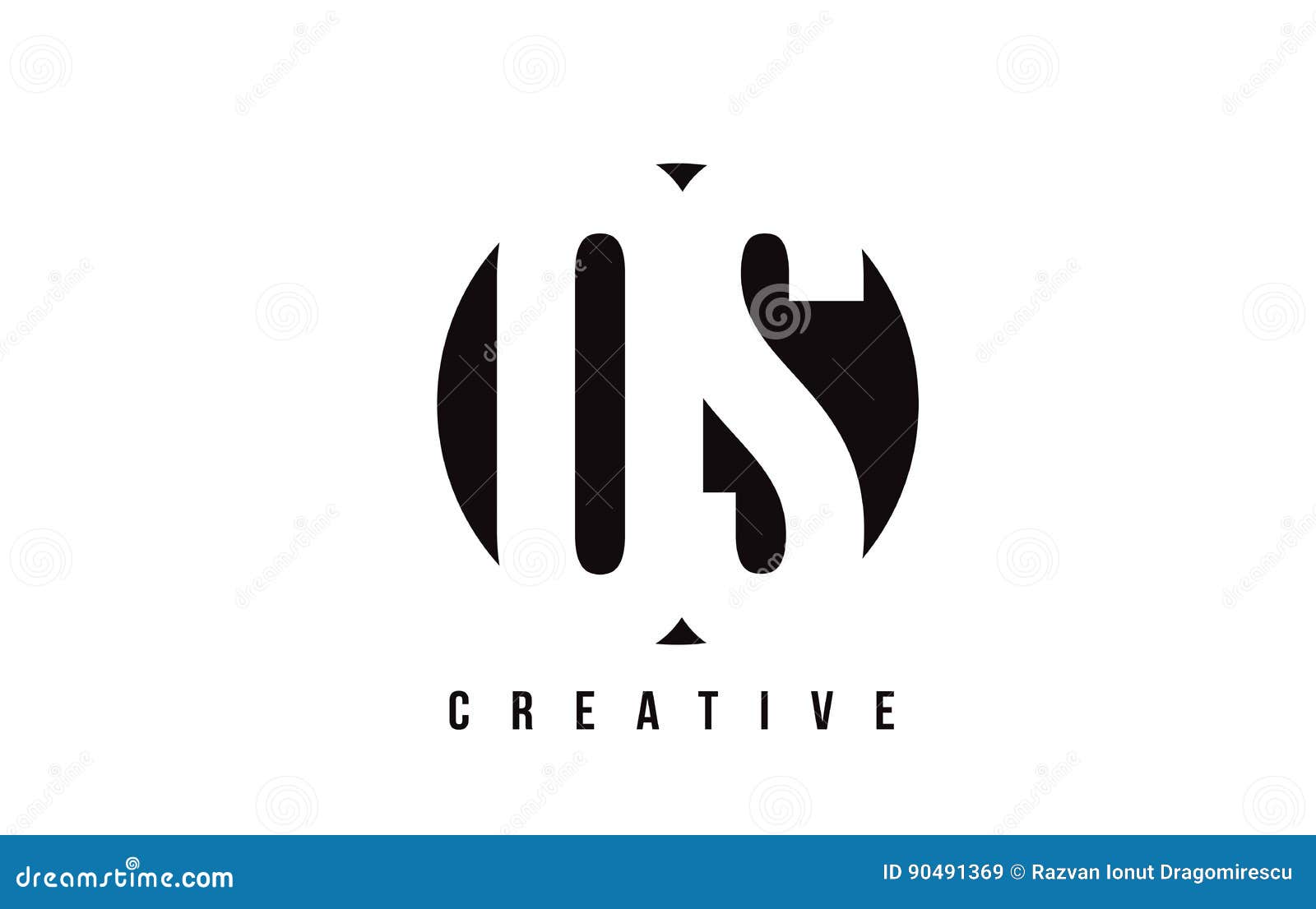 OS O S White Letter Logo Design with Circle Background. Stock Vector ...
