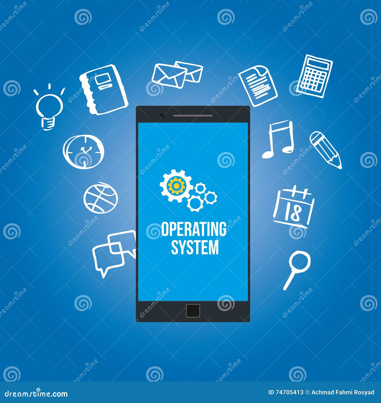 OS Operating System on Mobilephone Stock Vector - Illustration of ...