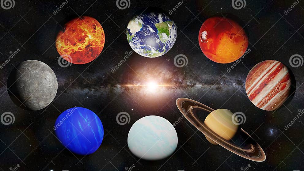 Os Planetas Do Sistema Solar Iluminado Pela Ciência De Sun 3d Rendem ... Os Planetas Do Sistema Solar Iluminado Pela Ciência De Sun 3d Rendem ...