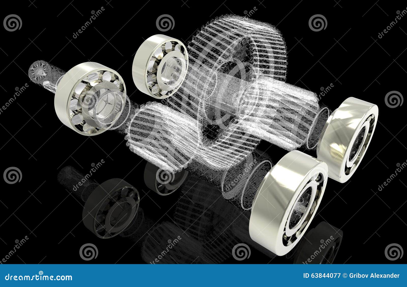 Os Rolamentos Da Engrenagem Imagem de Stock - Imagem de rolamentos ...