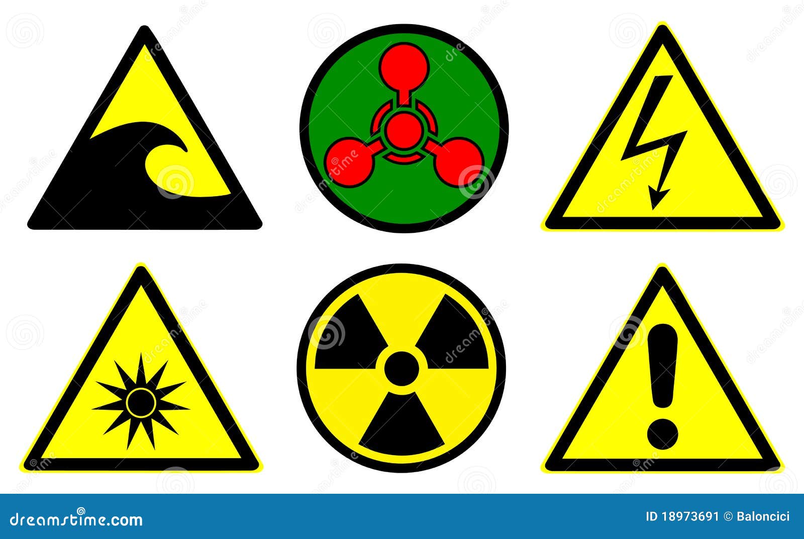 Os Sinais De Perigo Ajustaram 2 Ilustração Stock - Ilustração de ...