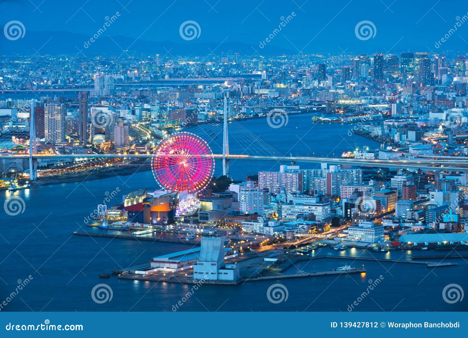 Osaka bay stock photo. Image of boat, harbor, industries - 139427812