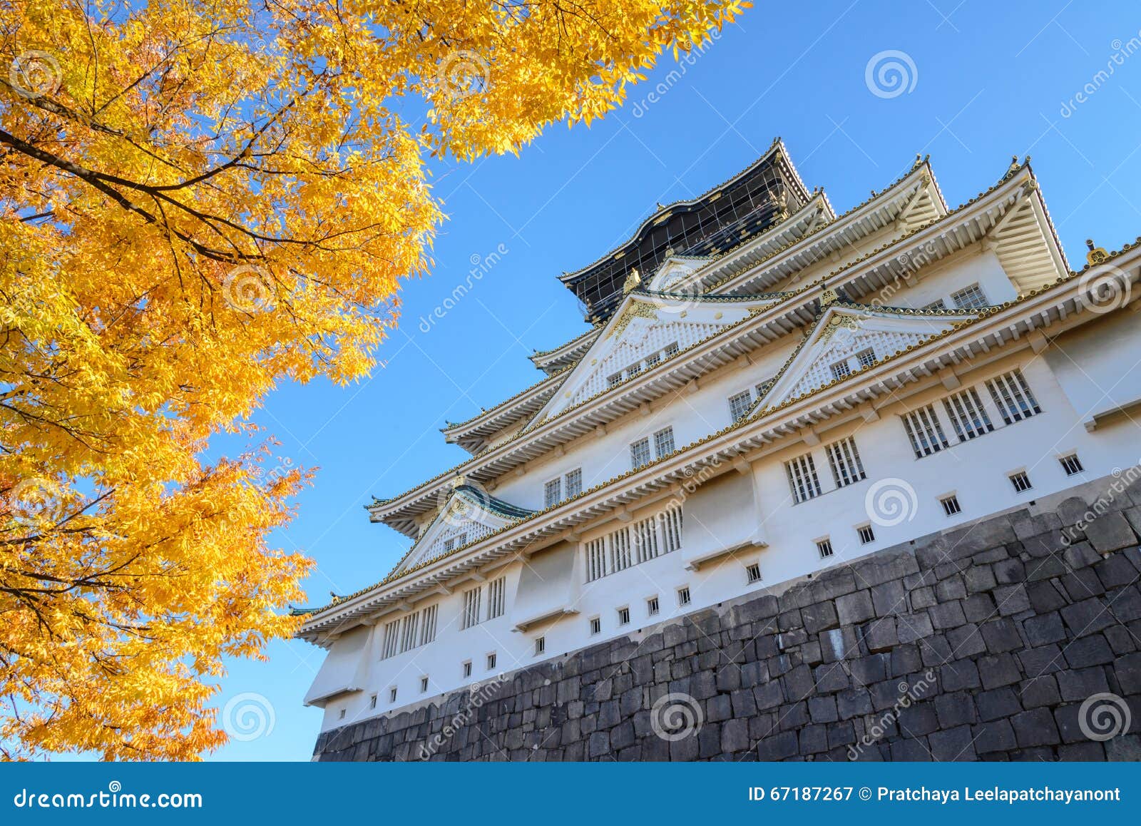 Osaka Castle in Autumn, Japan. Stock Image - Image of culture, japan ...
