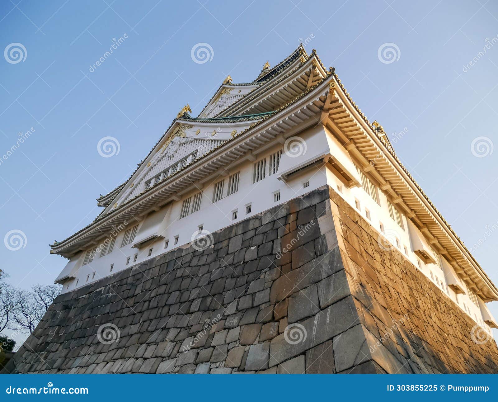 The Osaka Castle in the Big Castle and Most Famous in Osaka Japan Stock ...